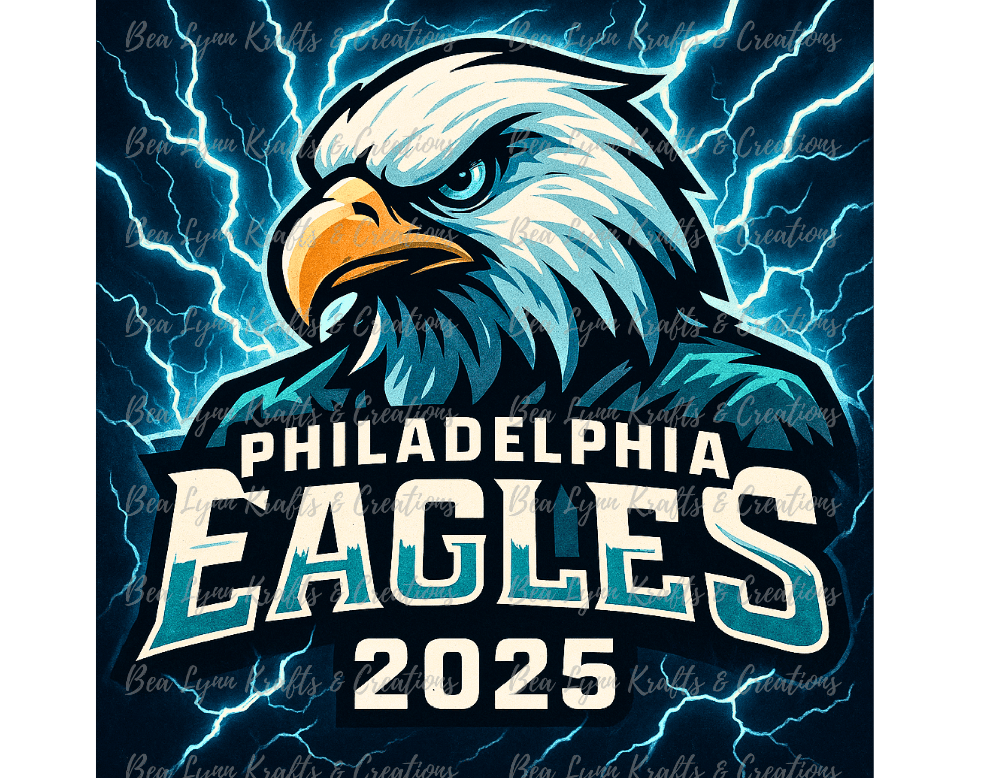 Philadelphia Eagles 2025 Mascot PNG | Lightning Background Transparent ...