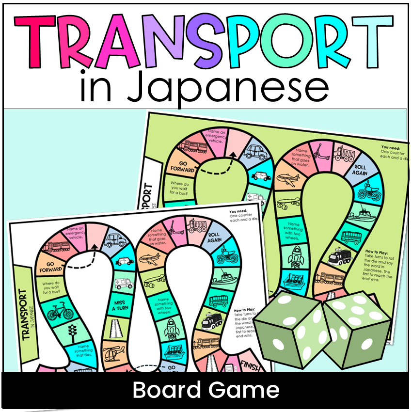 Japanese Transport Vocabulary Board Game Beginner Level Fun Practice ...