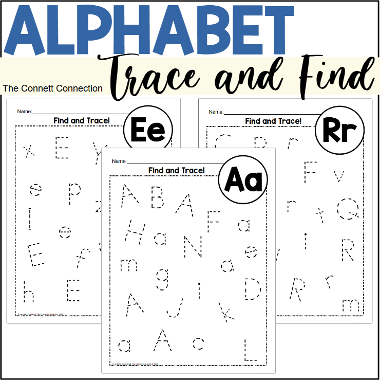 Alphabet Find and Trace Worksheets Freebie