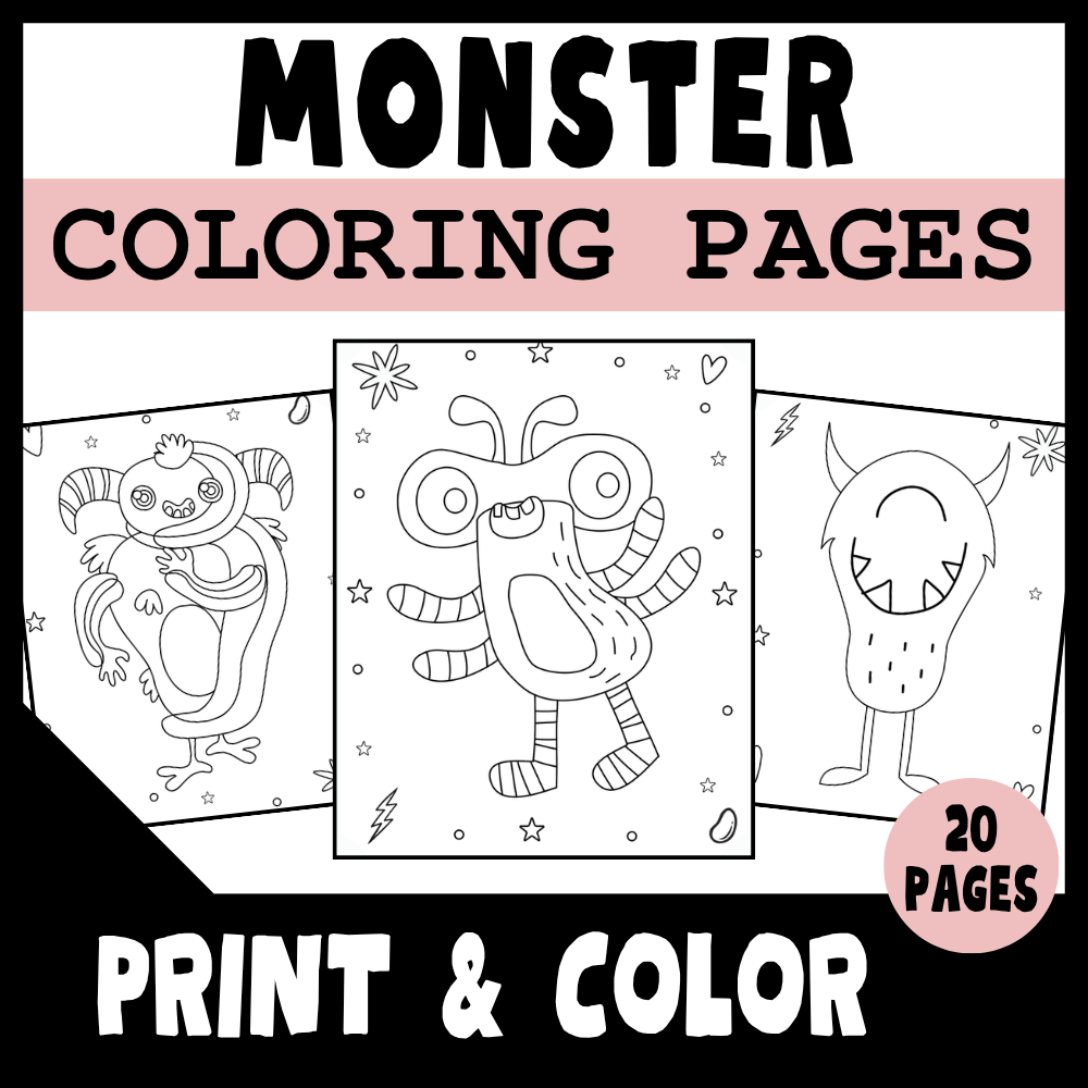 Monster-Themed Art & Coloring for Preschool – 20 Fun Pages
