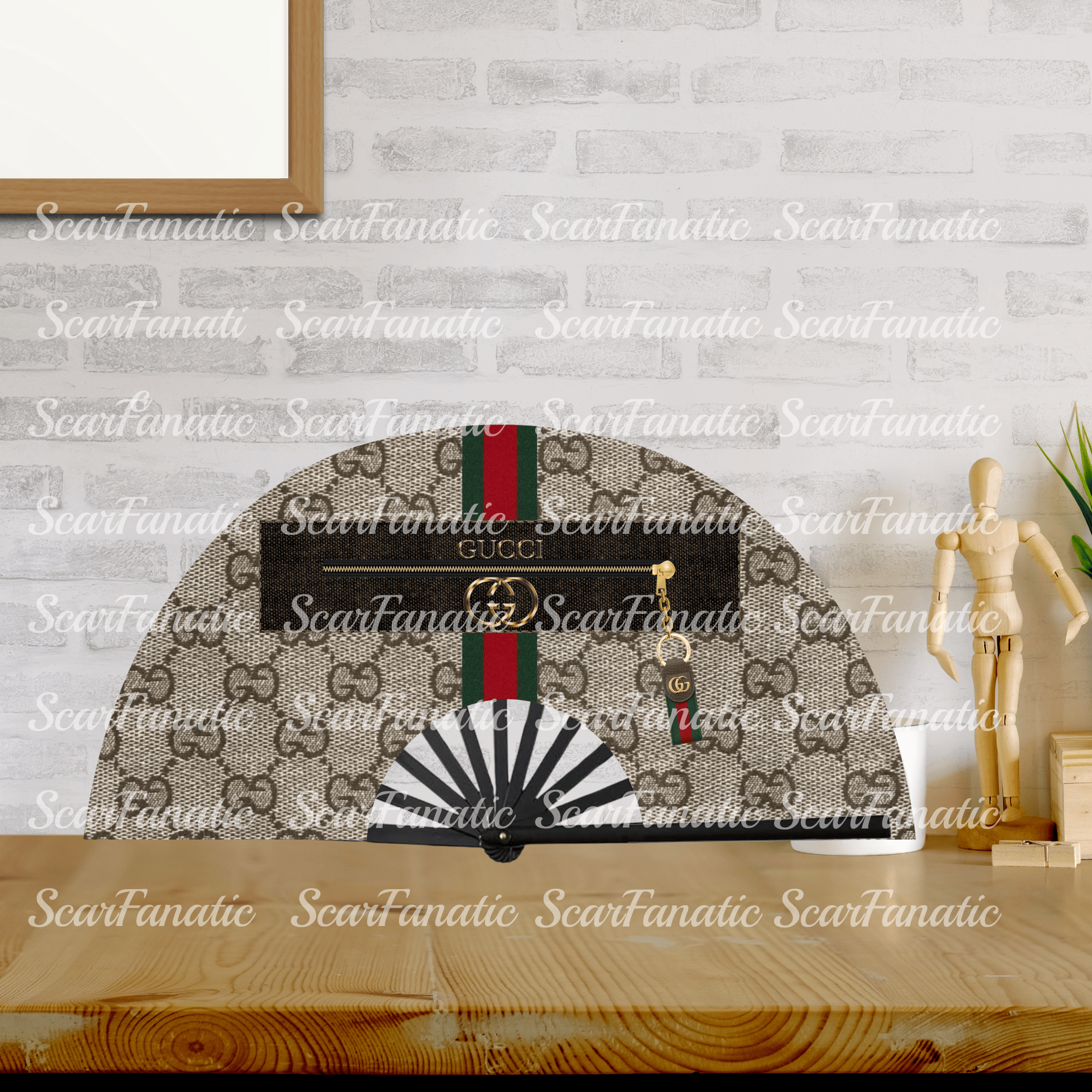 Original Brown and Tan Gcc Clack Fan Design Template with zipper and ...