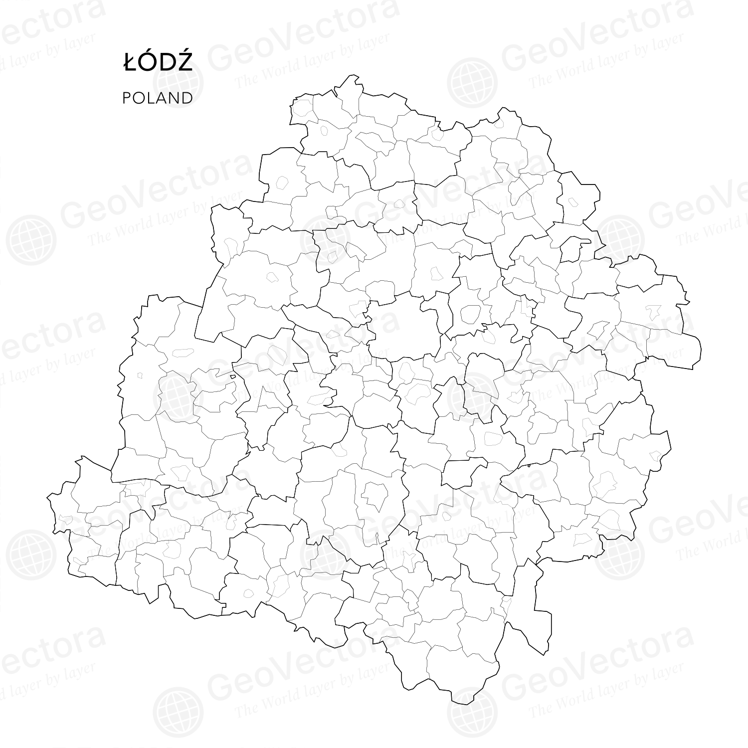 Vector Map of Łódź with Administrative Borders of the Municipality ...