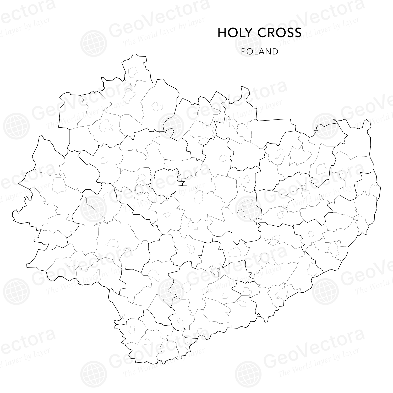 Vector Map of Holy Cross (Świętokrzyskie) with Administrative Borders ...