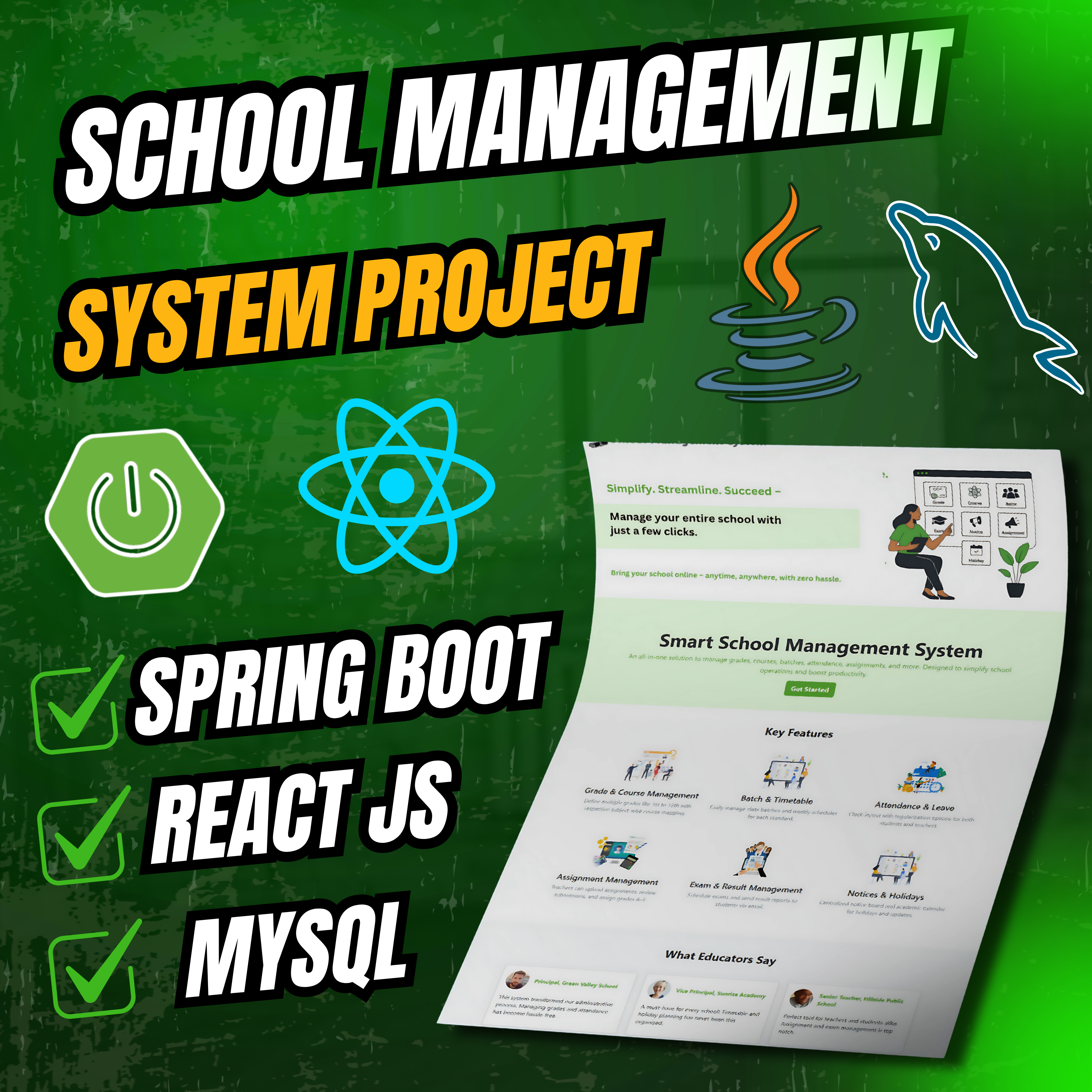 School Management System Project Source Code | Spring Boot React JS ...