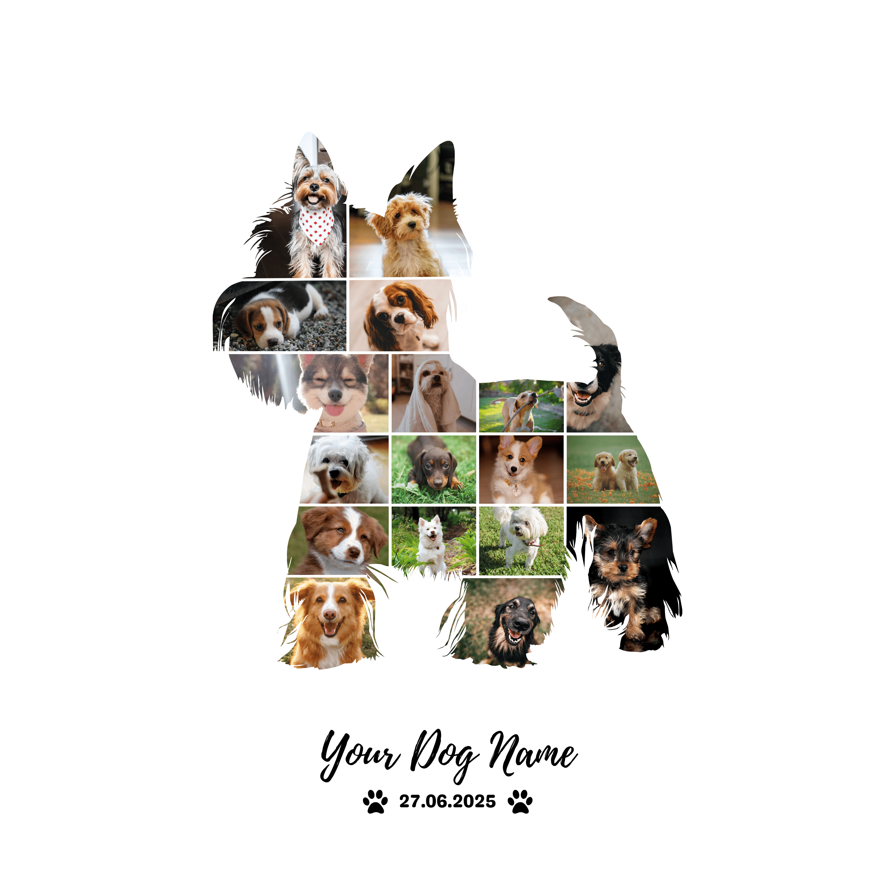 Dog 8 Photo Collage Frame Editable Canva Template - Payhip
