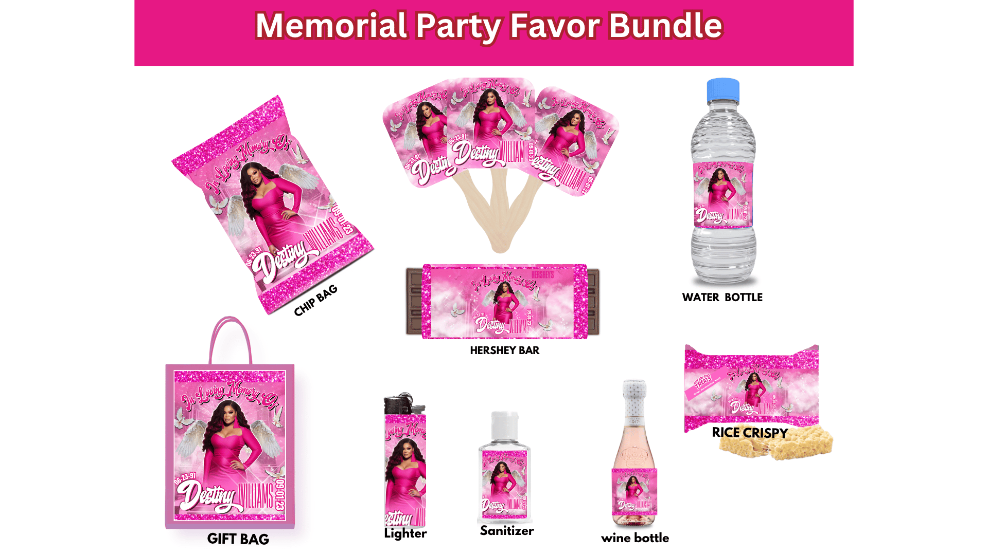 Pink Memorial Party Favor - Payhip