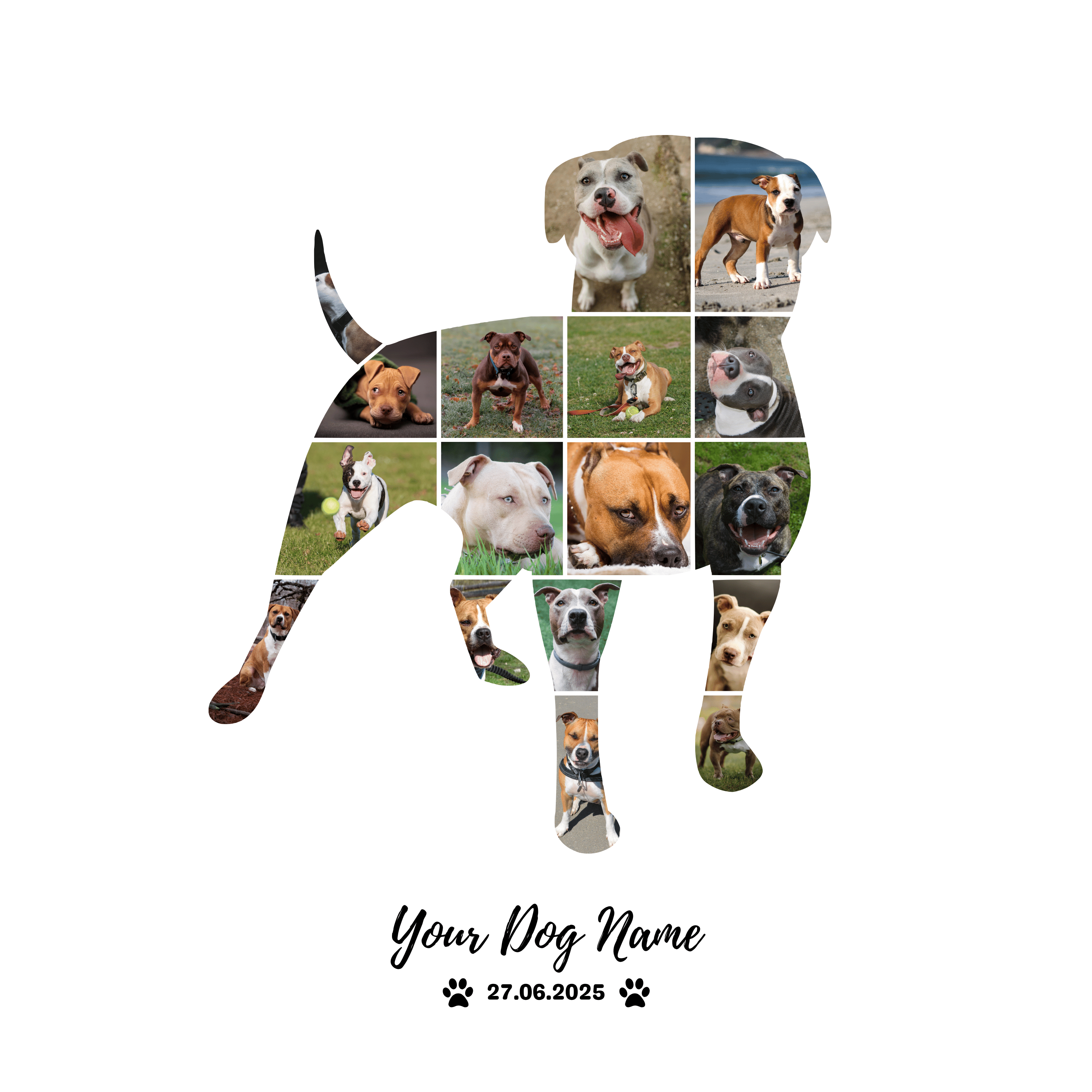 Dog 14 Photo Collage Frame Editable Canva Template - Payhip