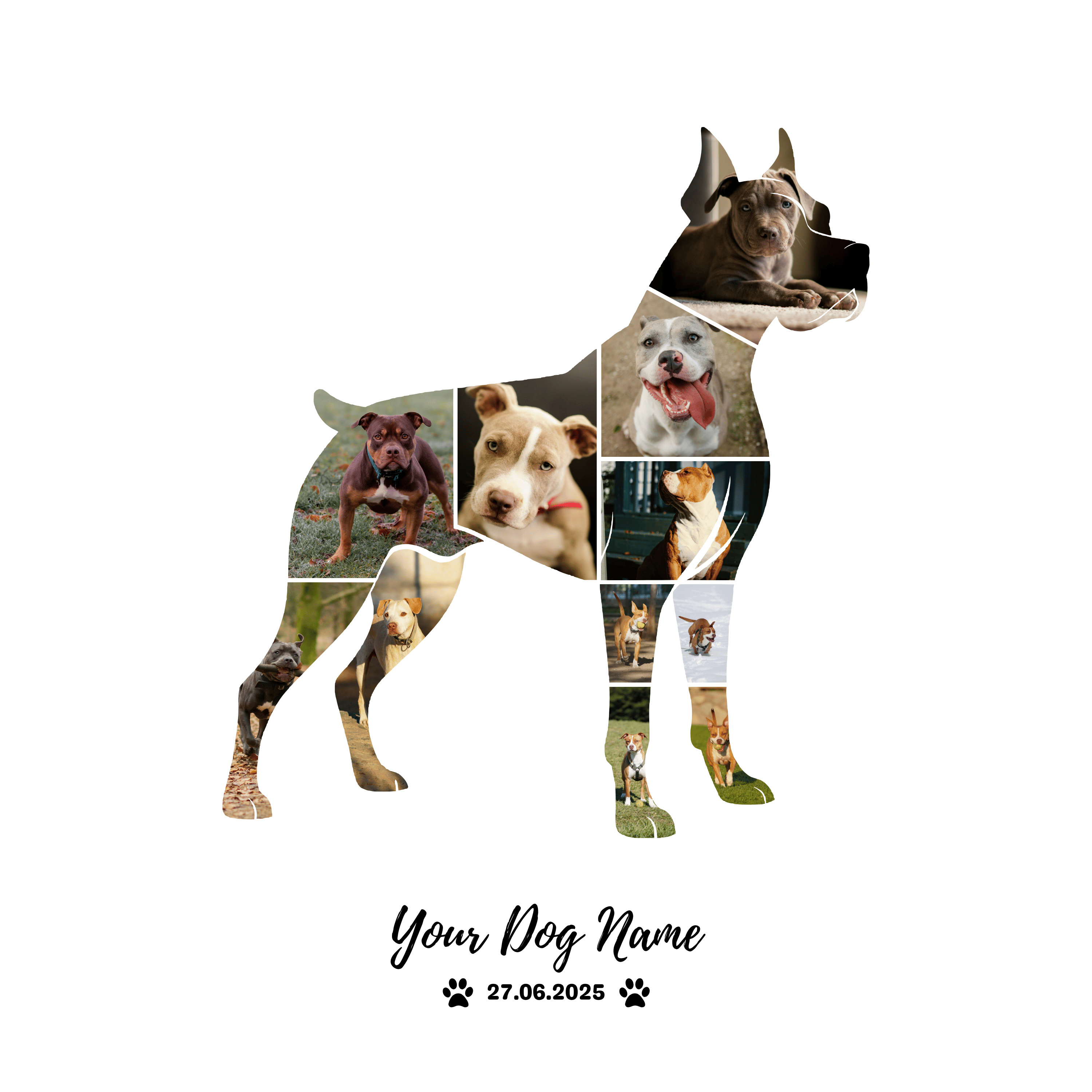 Dog 19 Photo Collage Frame Editable Canva Template - Payhip