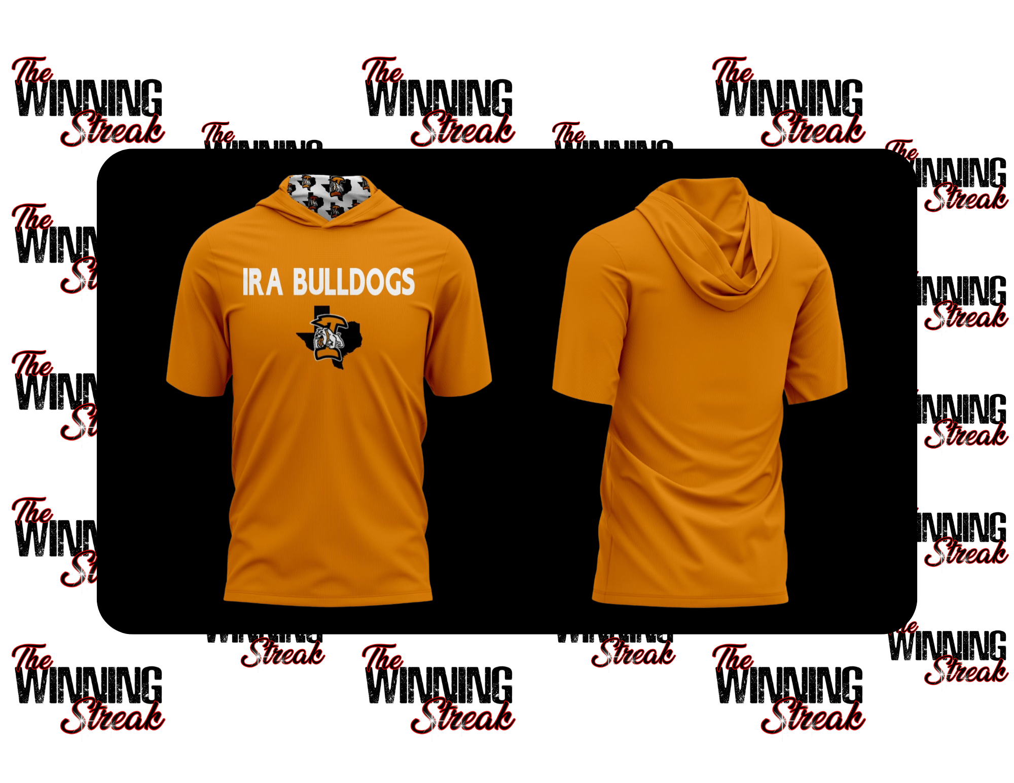 Orange Ira Bulldogs Performance Hooded Tee - Payhip