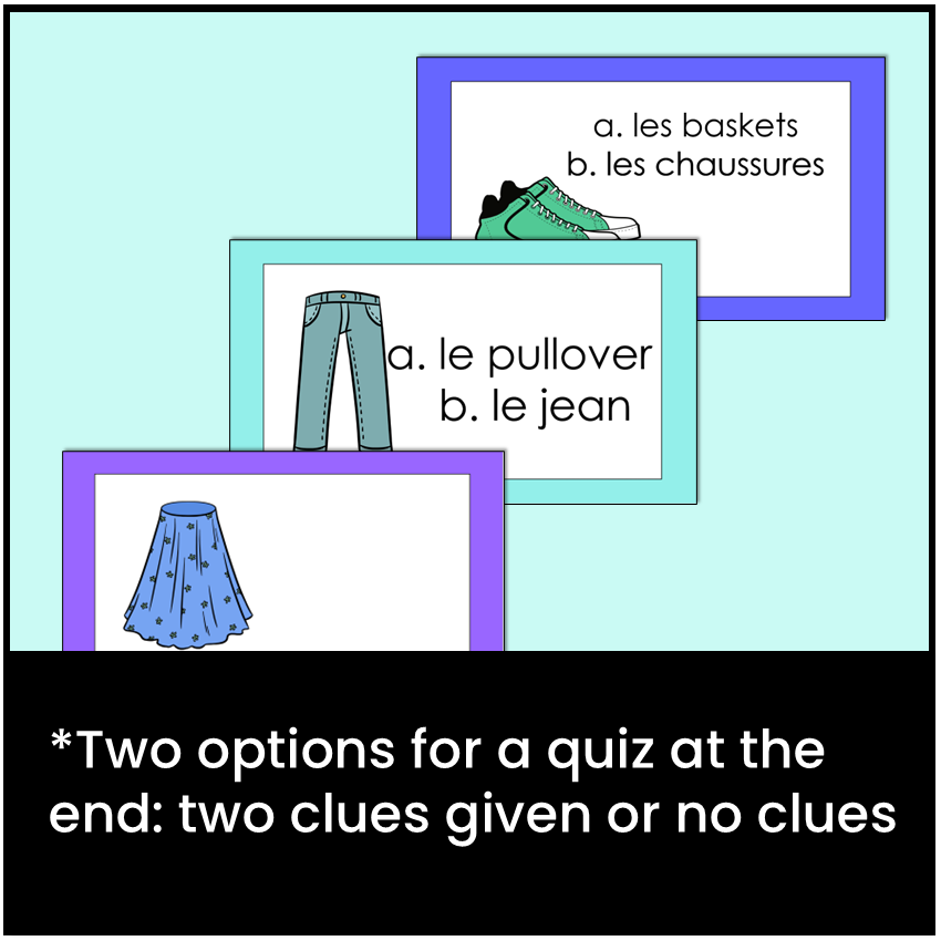 Beginner French Clothing Vocabulary Les Vêtements PowerPoint Presentation