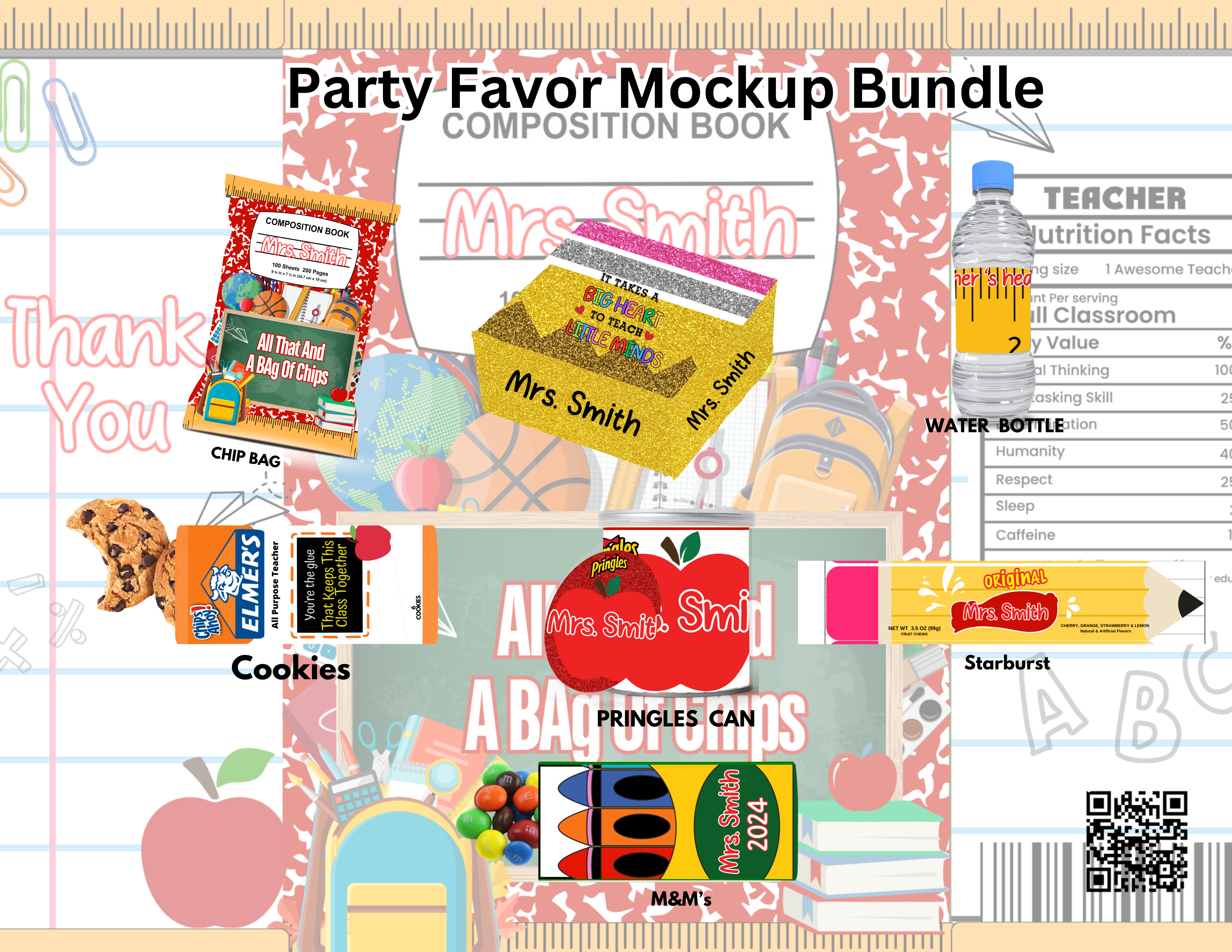 Teacher Multi Party Favor Template Bundle - Payhip