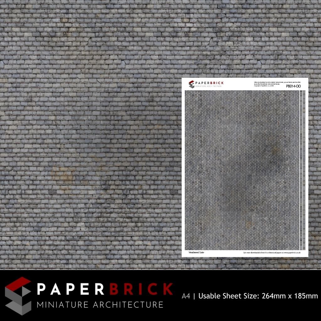 Weathered Slate - OO Scale Roofing Paper