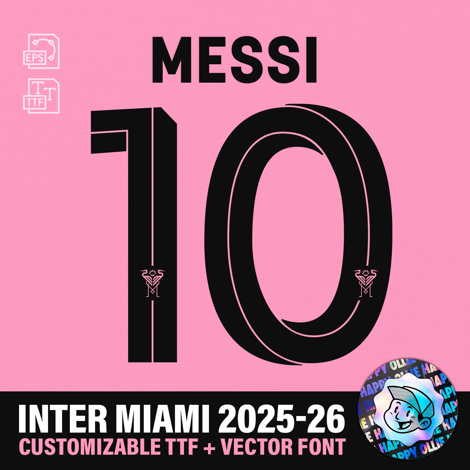 Inter Miami FC font jersey 25-26 vector 2025 pdf, svg, ttf Major League ...