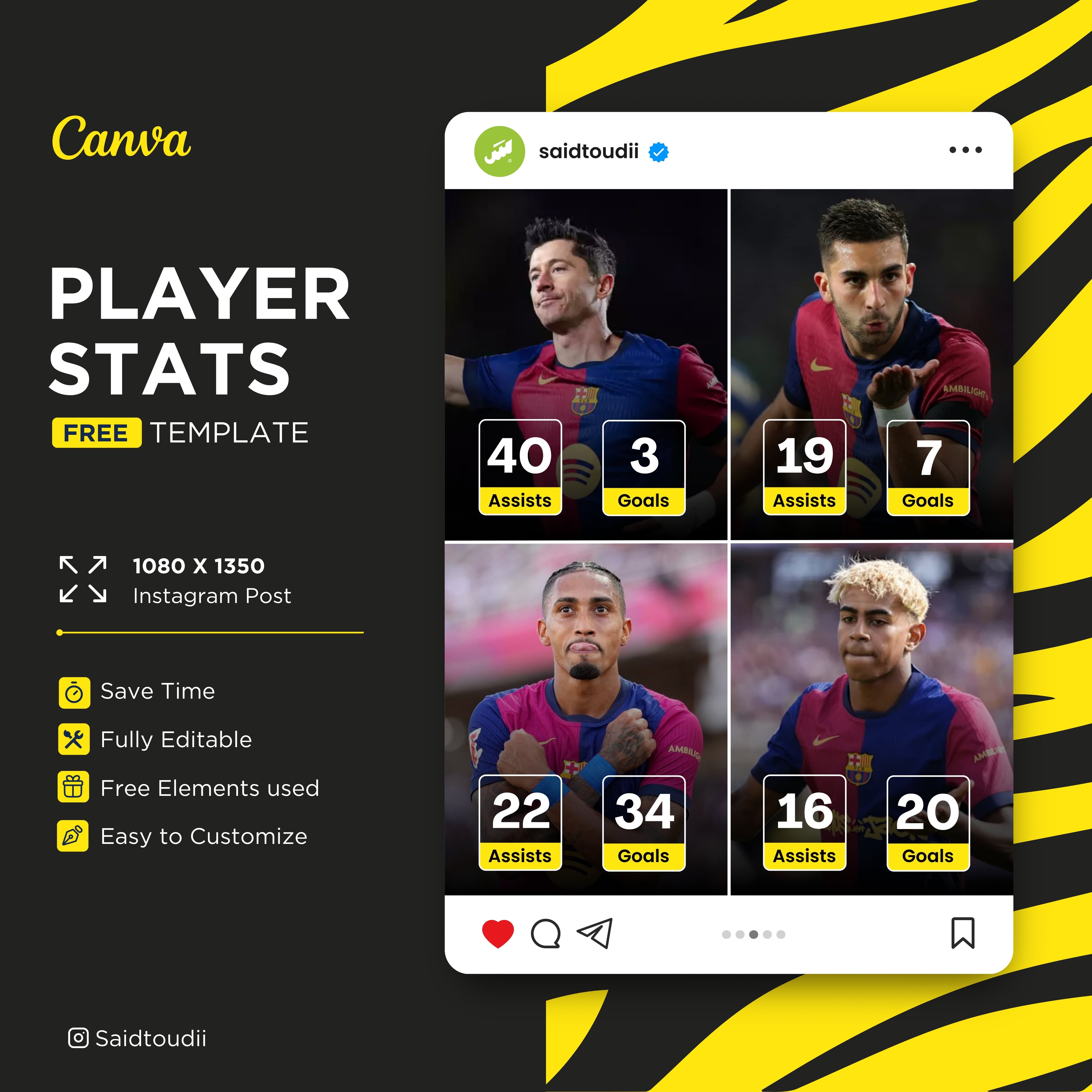 Player Stats canva template - Payhip
