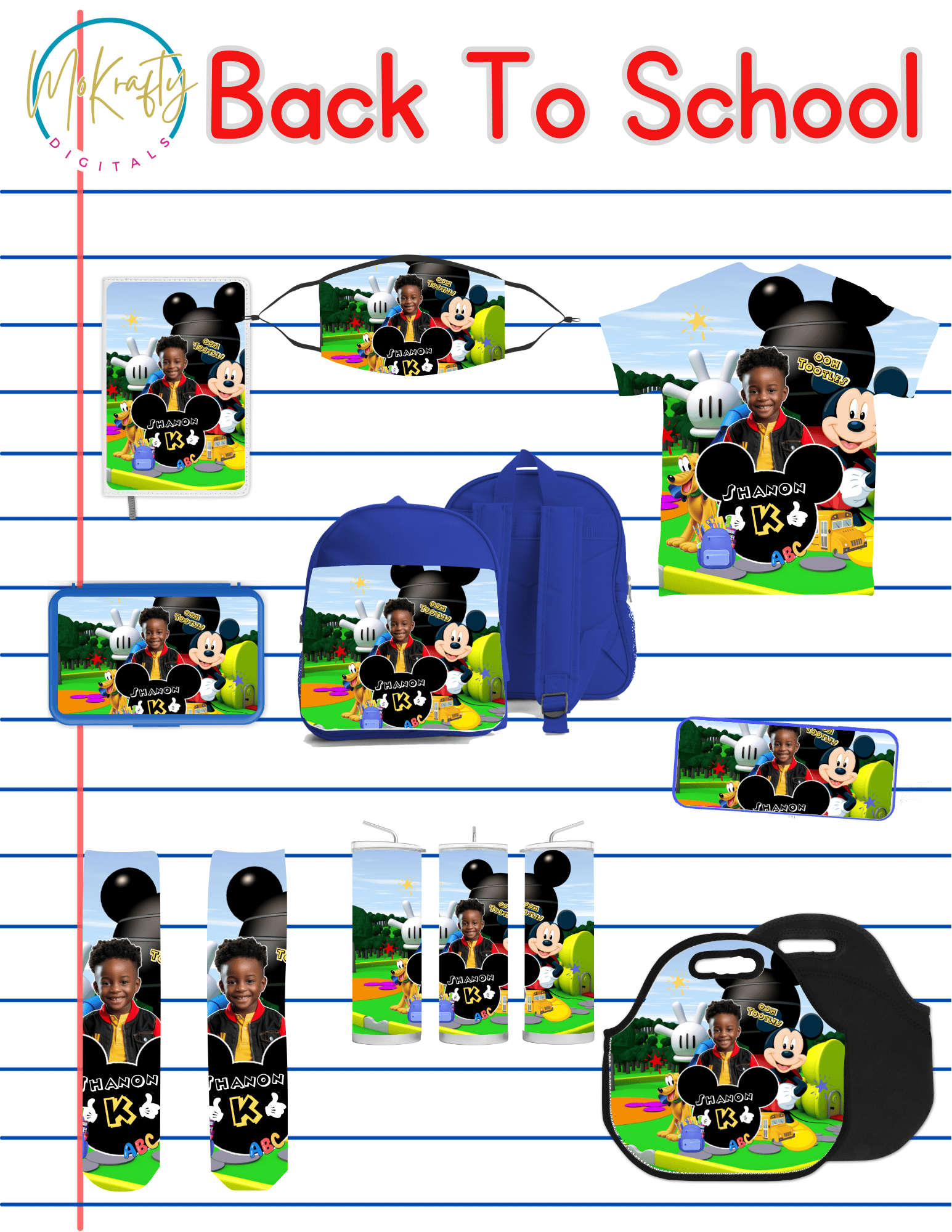 Editable Mickey Mouse-Inspired Back to School Canva Template | Custom ...