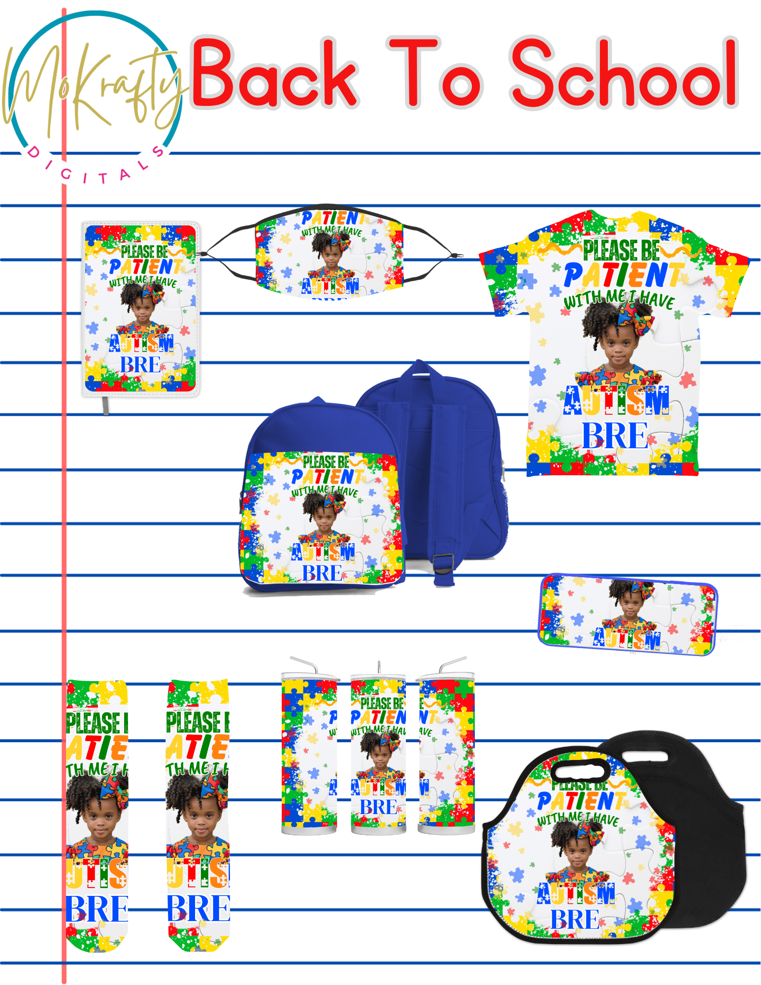 Editable Autism Awareness Back to School Canva Template | Custom ...