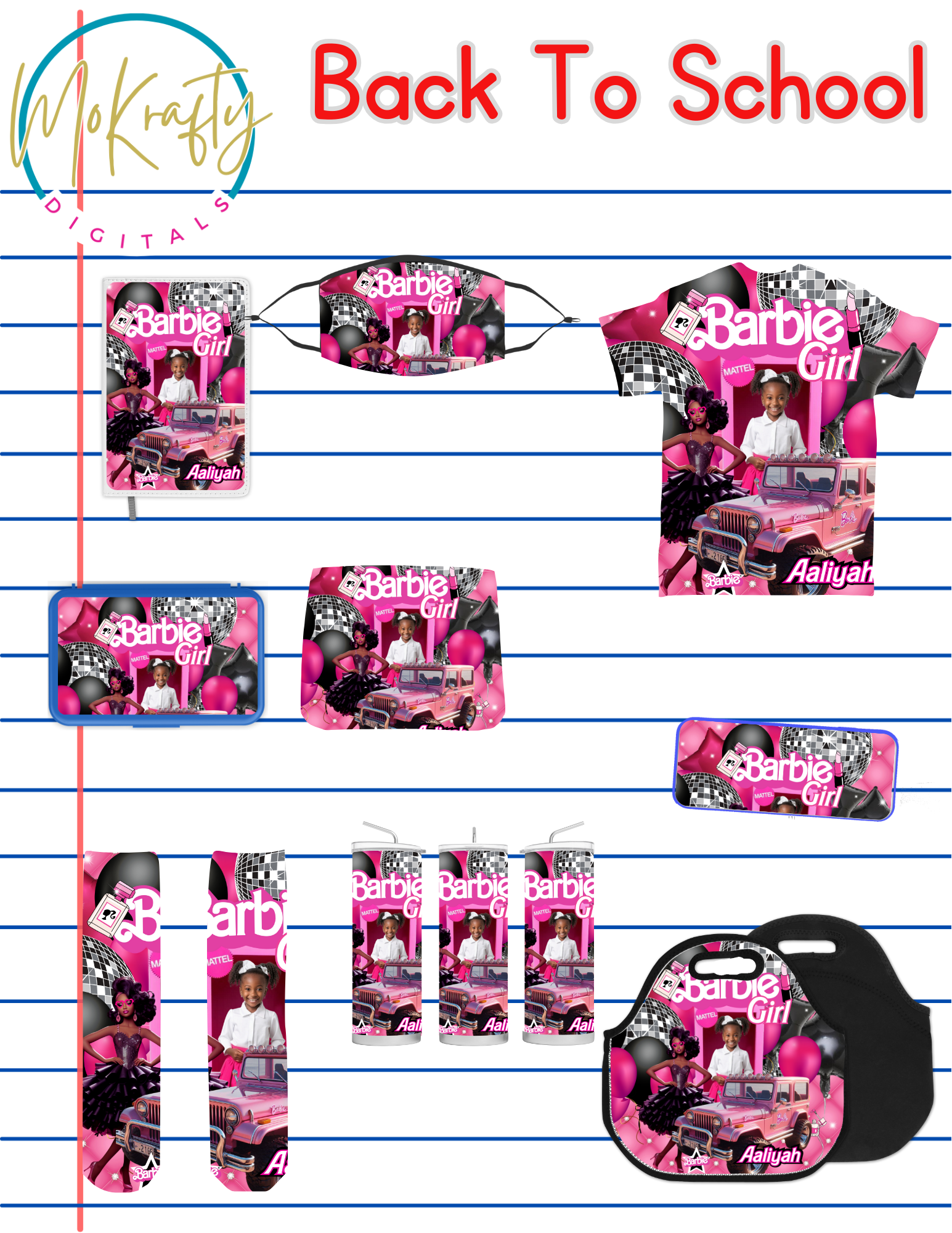 Editable Barbie-Inspired Back to School Canva Template | Custom ...