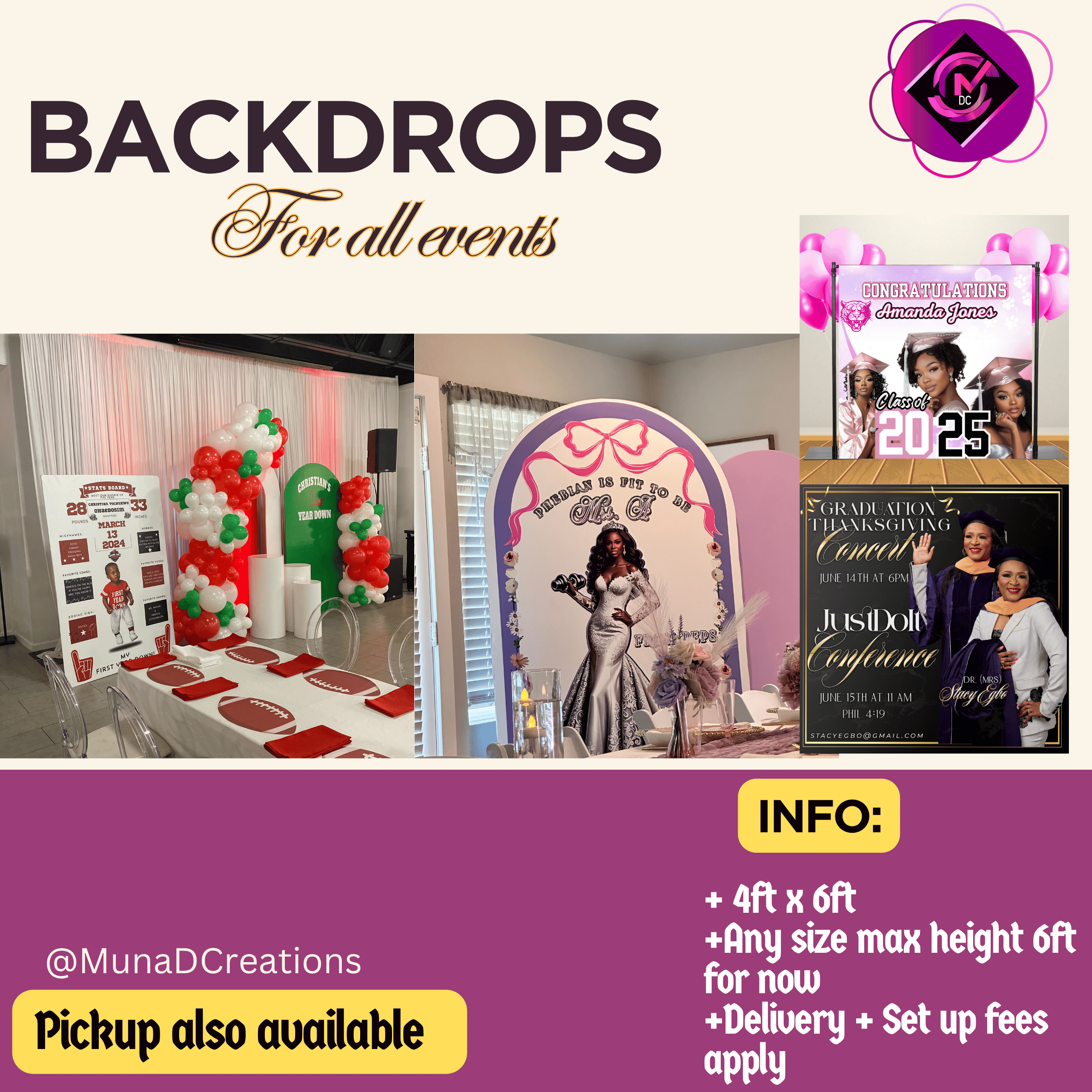 Vinyl Print Custom Backdrop (4ft x 6ft) - Payhip