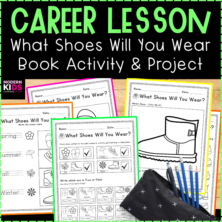 Career Lesson - What Shoes Will You Wear Book Activity and Project
