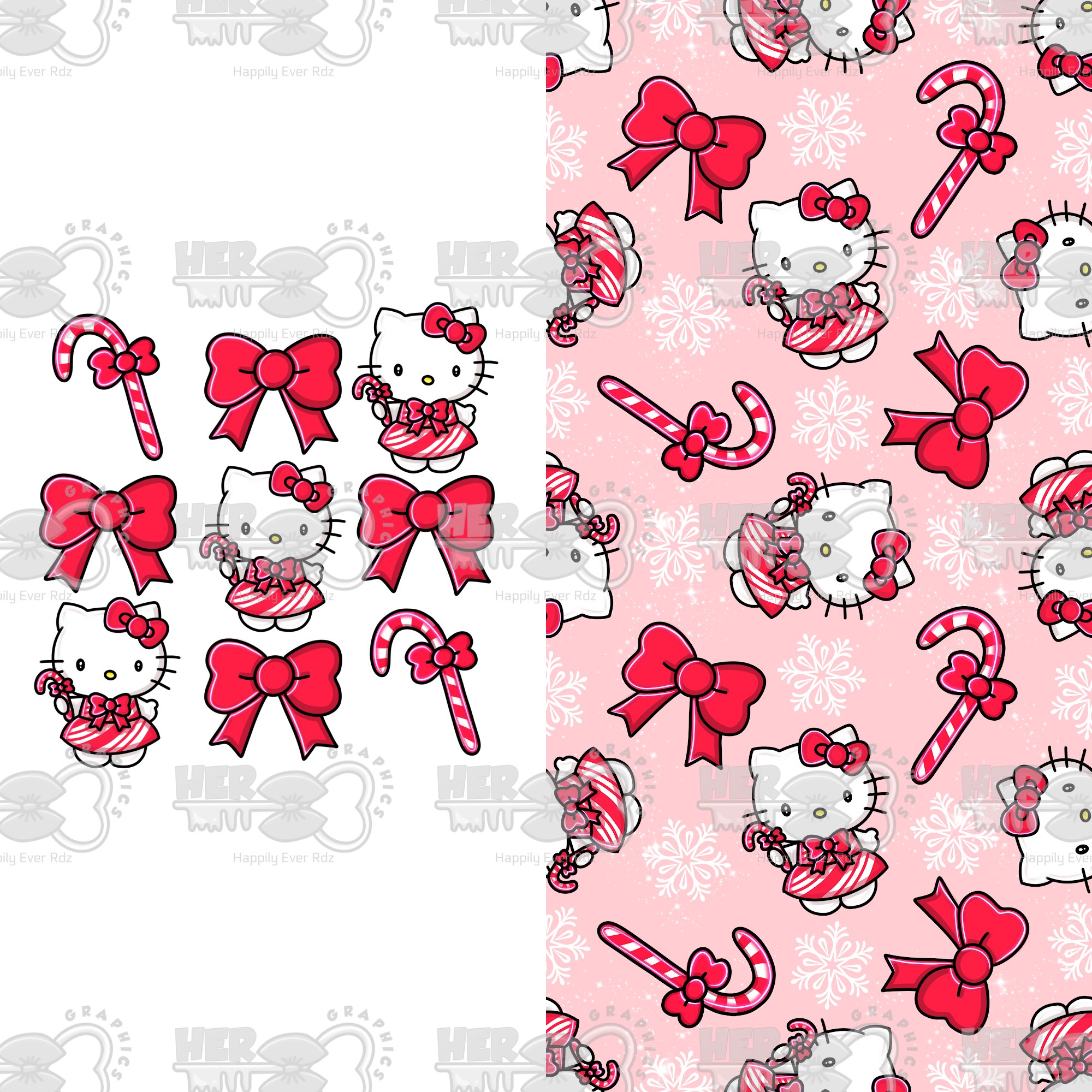 Hello Kitty Candy Cane Seamless - Payhip