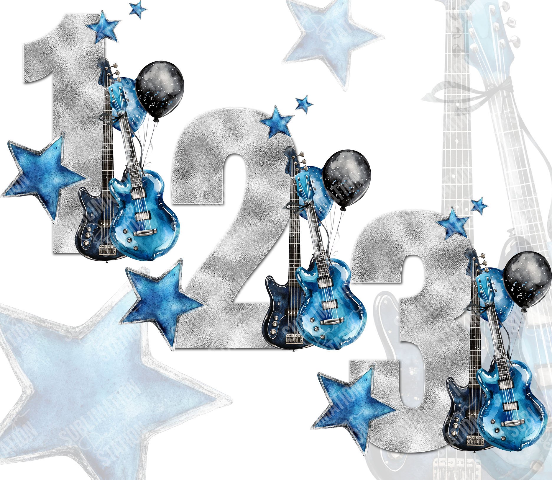 BLUE ROCKSTAR NUMBER SET and MILESTONES (Ref: 1990)