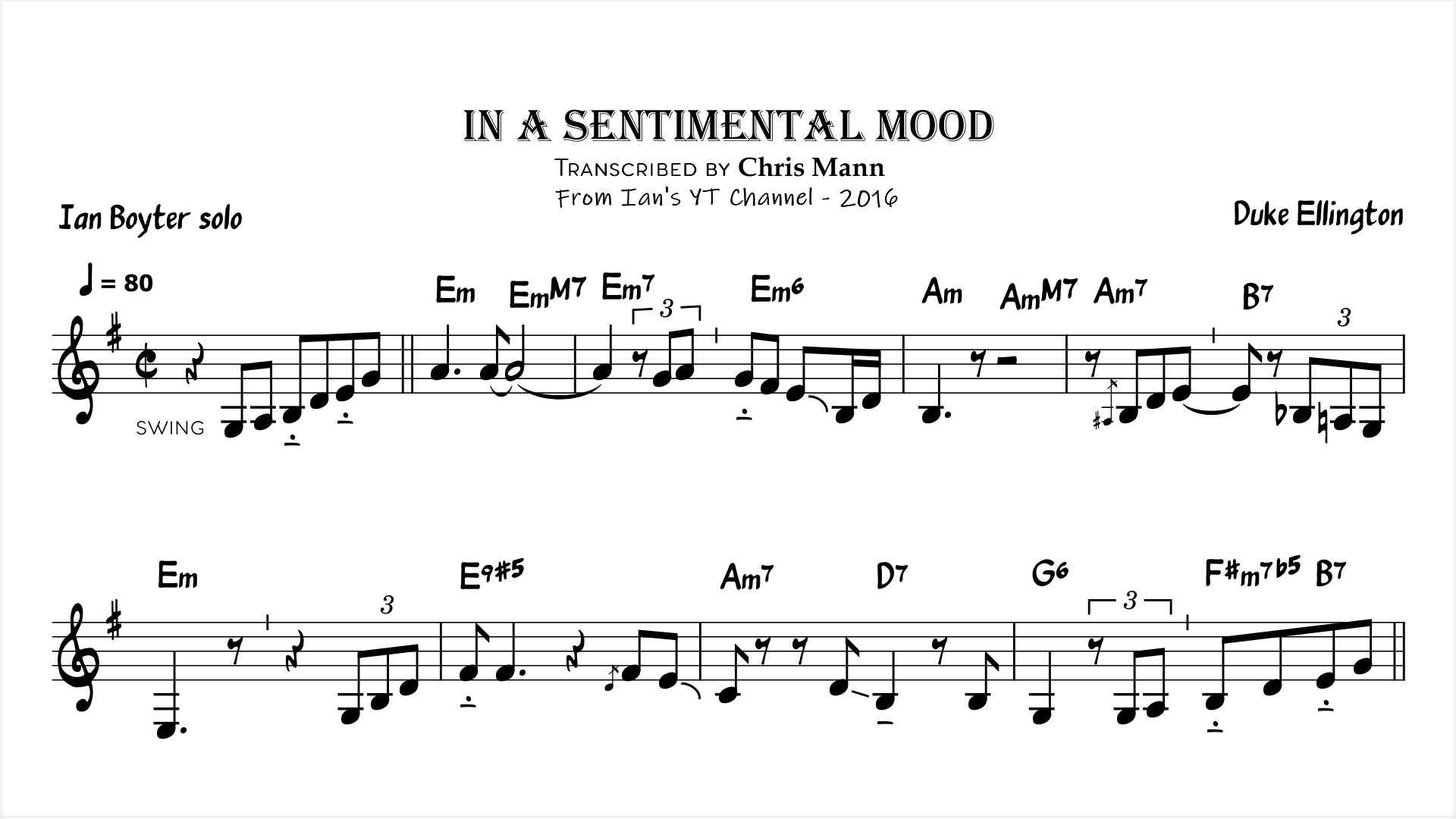Ian Boyter - In a Sentimental Mood, clarinet - Payhip