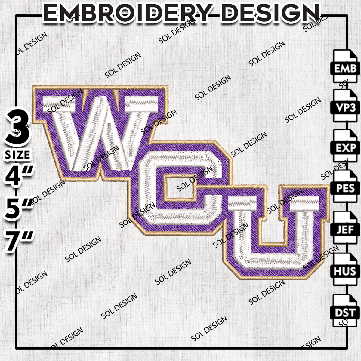 NCAA WCU Football Team Logo Embroidery Files, NCAA Western Carolina ...