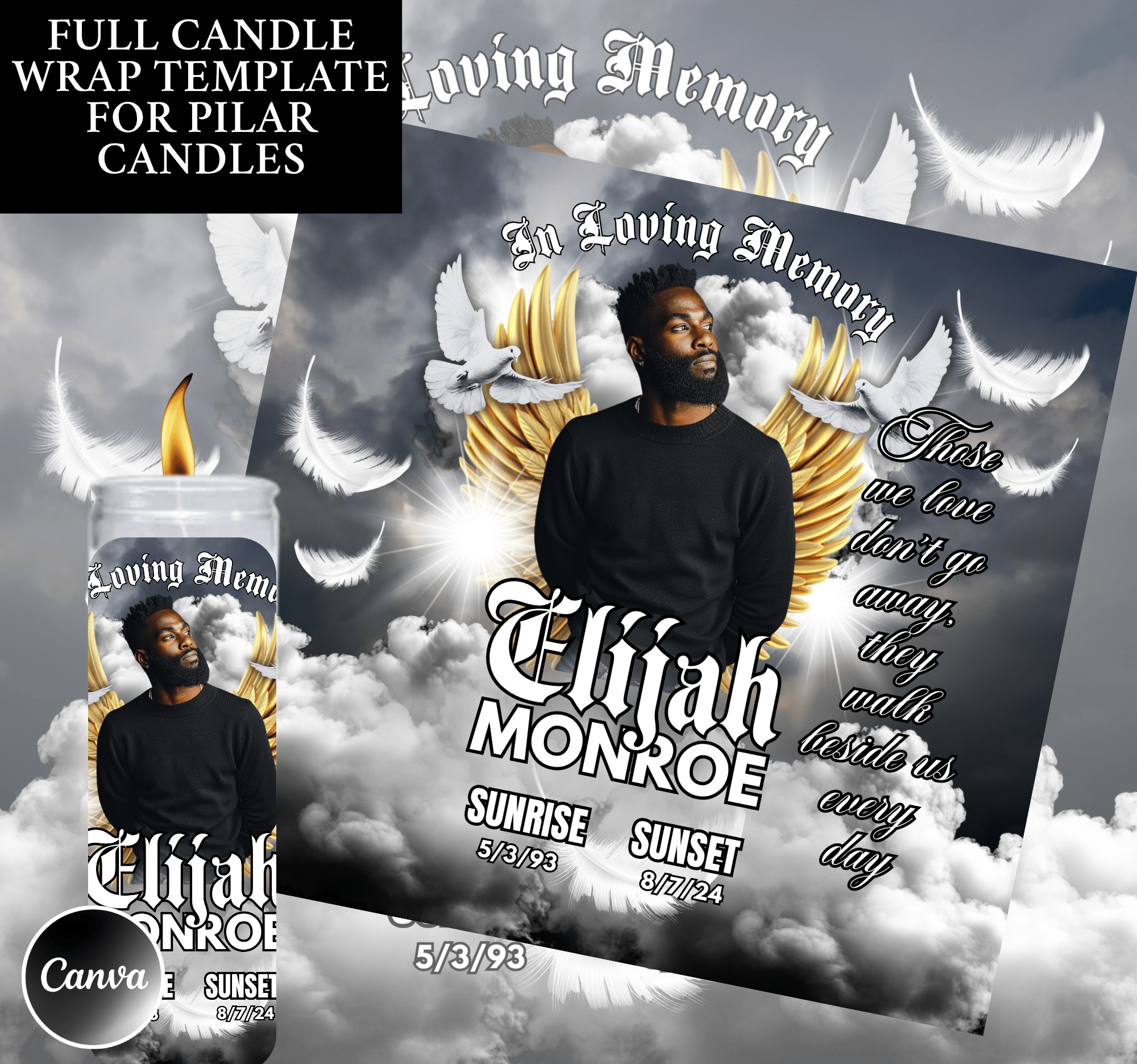 Memorial Pillar Wrap Template - Payhip
