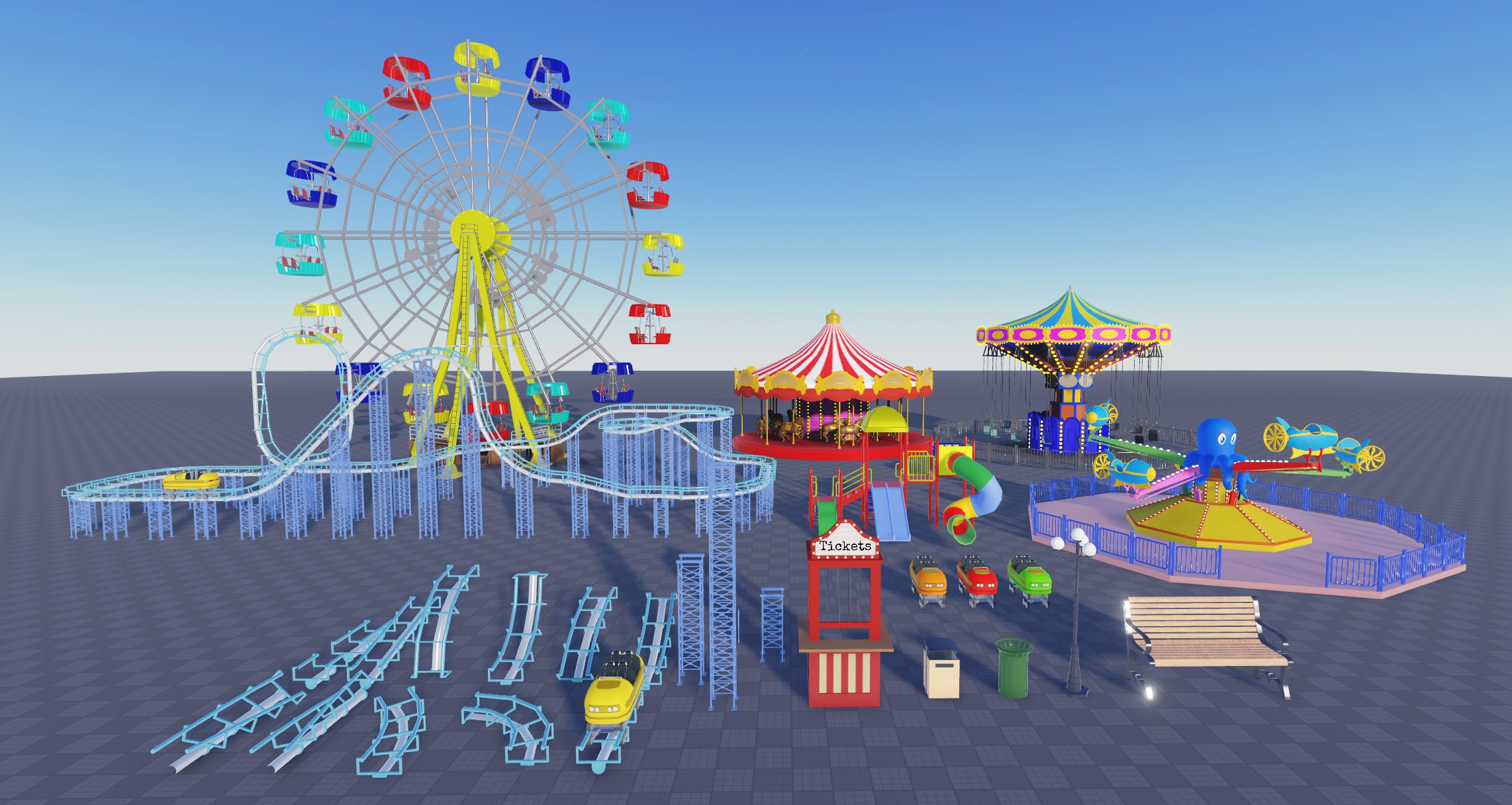 Universal Roblox Amusement Theme Modular Park Pack