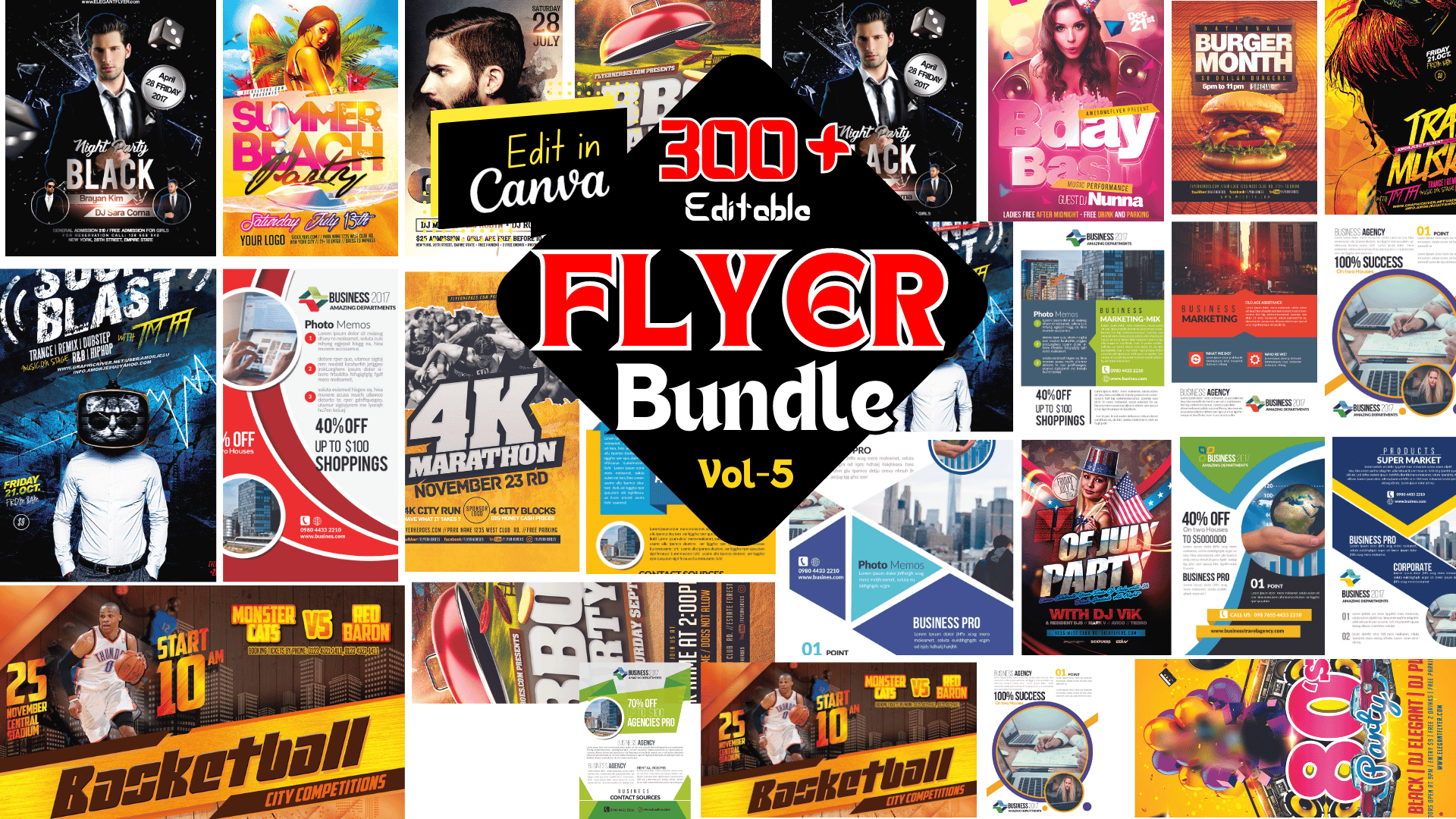 300 Flyer Designs with our Editable Flyer Templates-vol-5 | Edit in ...