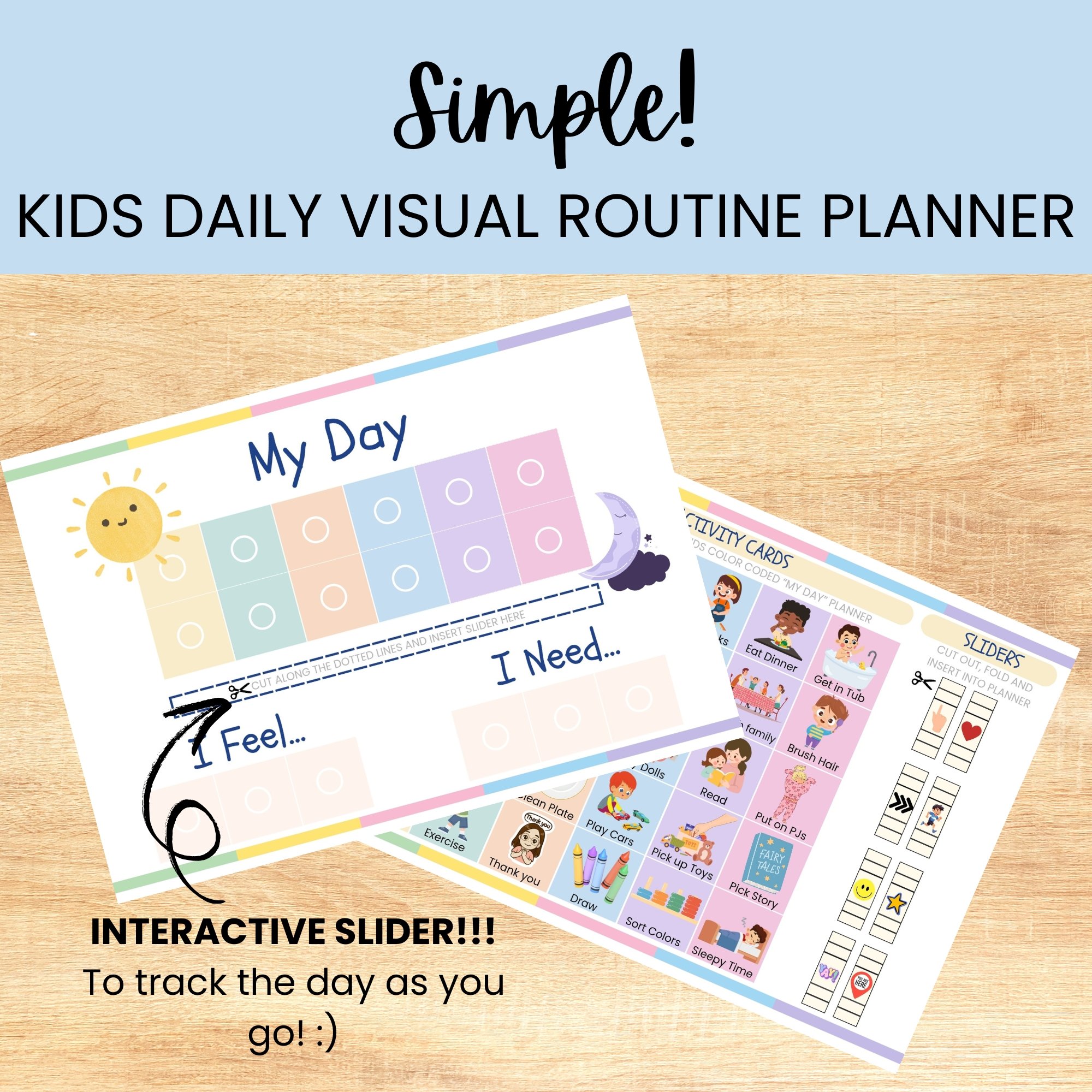 Kids Color Coded Daily Visual Routine Schedule Planner - Payhip