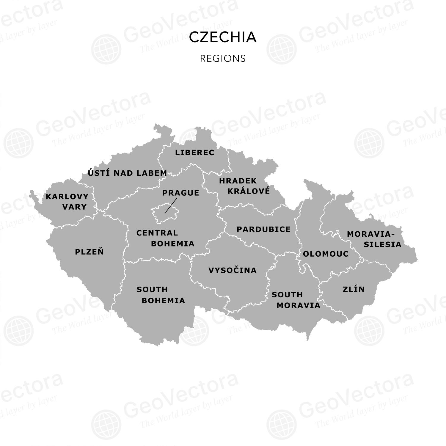 Geovectora - CZECHIA - Regions