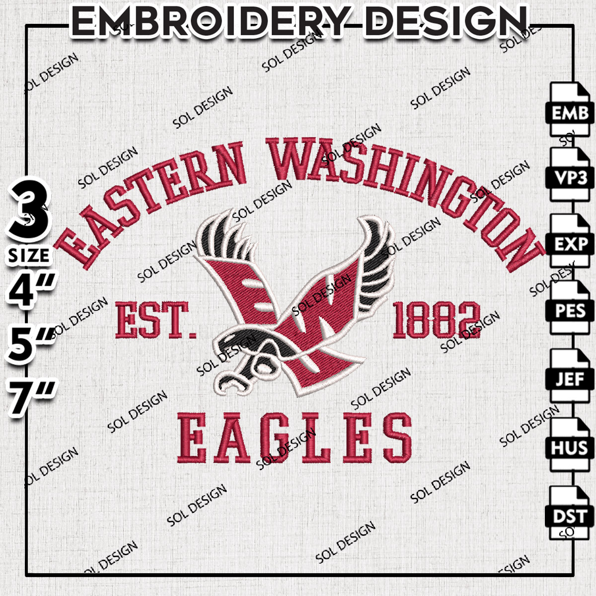 Eastern Washington Eagles Est 1882 Logo Embroidery Designs, NCAA ...