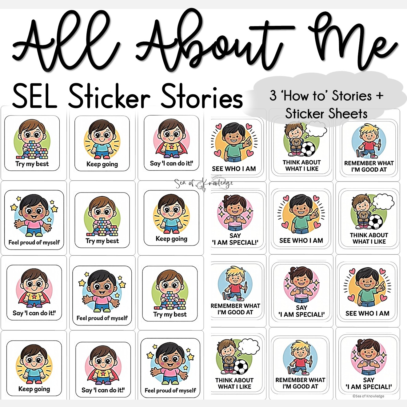 All About Me Self-Esteem Sticker Stories | Confidence & Feelings ...