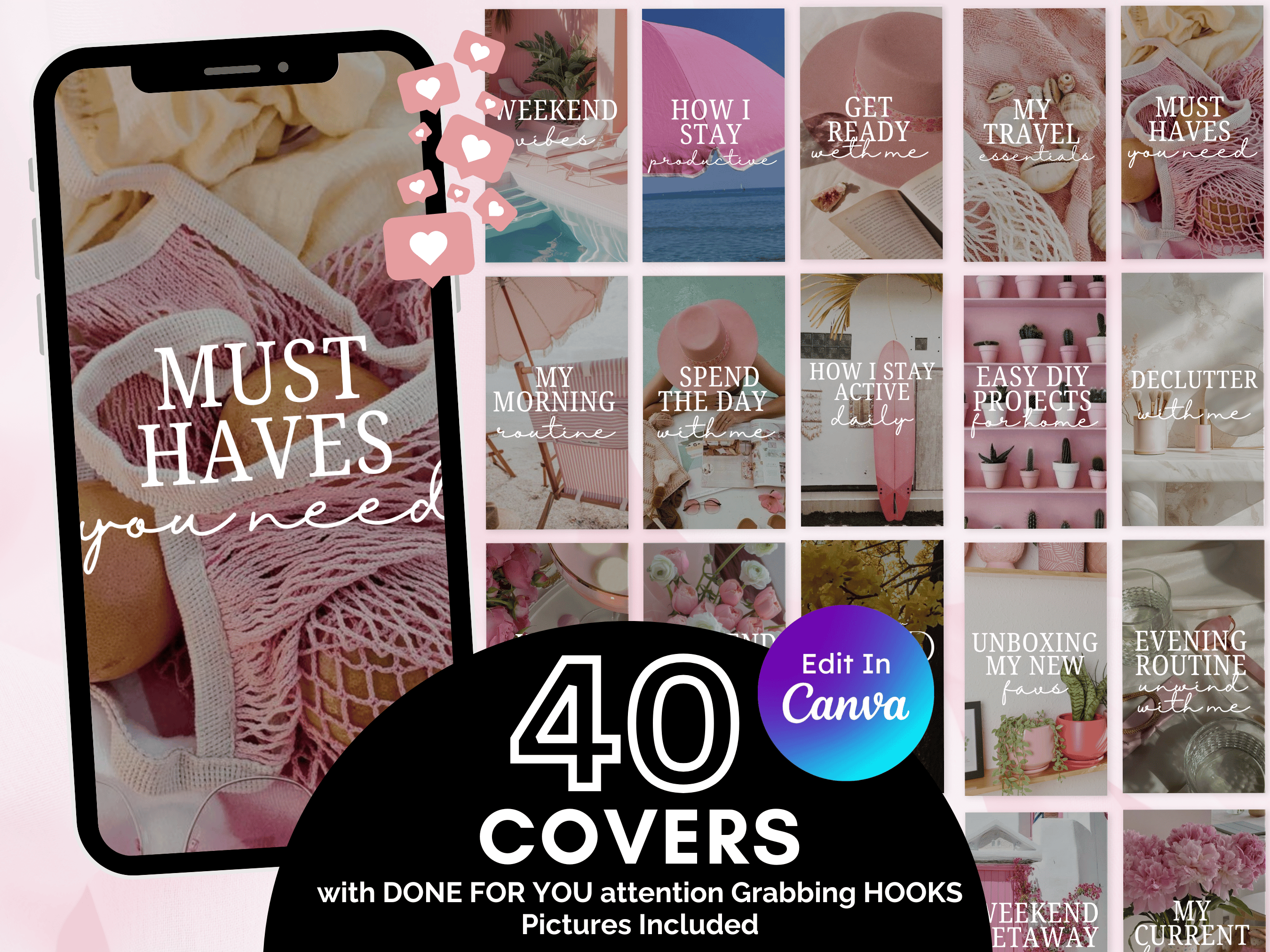 Instagram Reel Covers with Hooks | Canva Templates for Digital ...