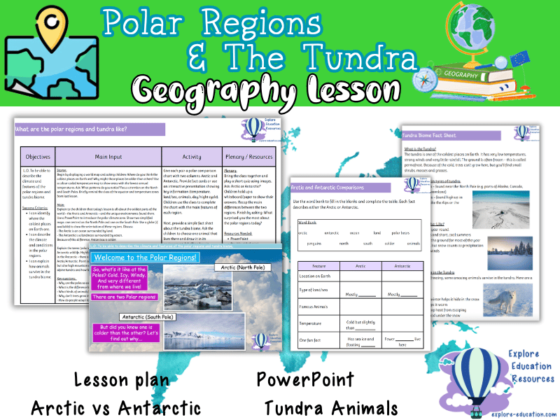 Polar Regions and Tundra Biome - Geography Lesson for Year 3-4 / Grades 3-5