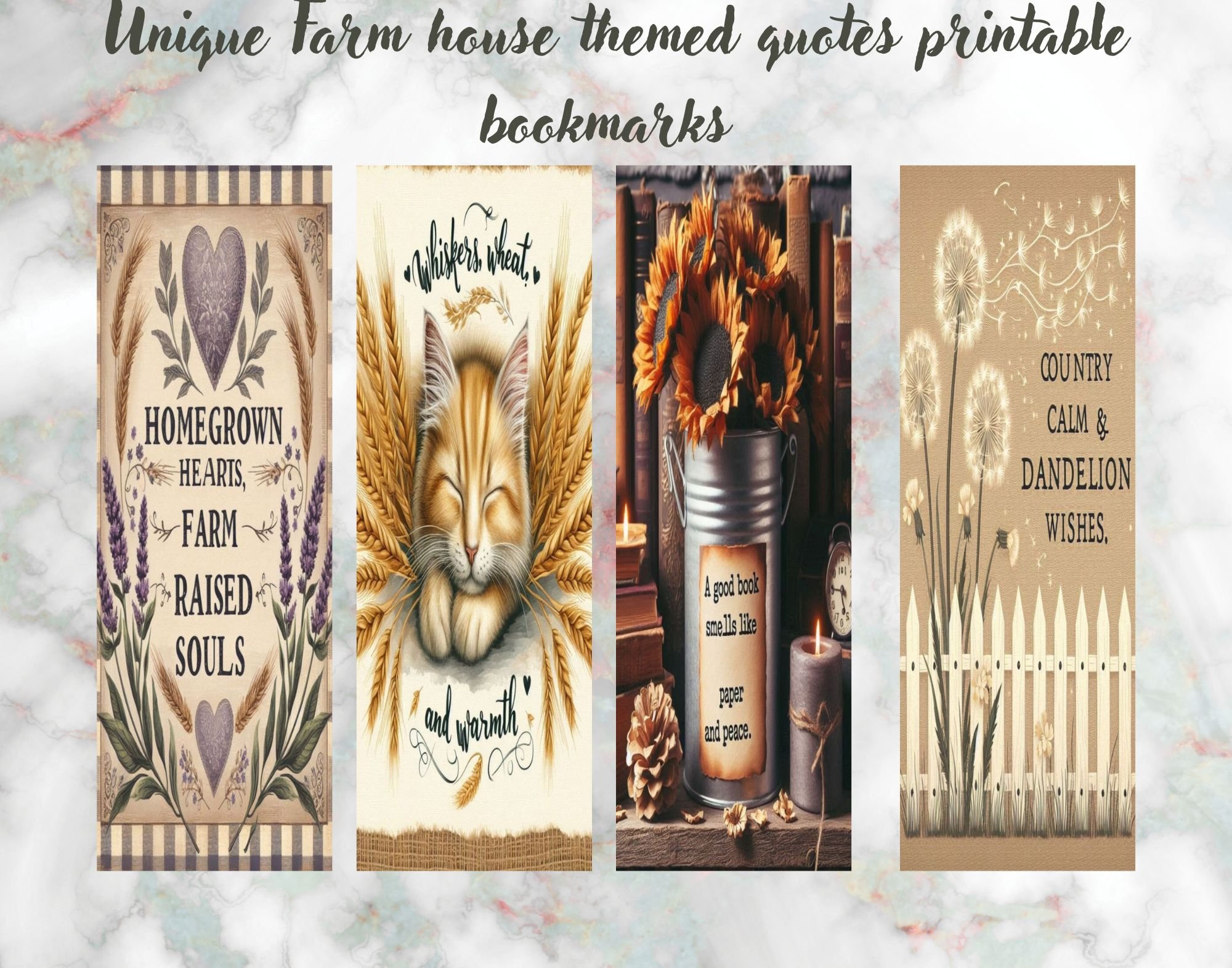 Rustic Floral Bookmark Printables – Farmhouse-Inspired Quotes ...
