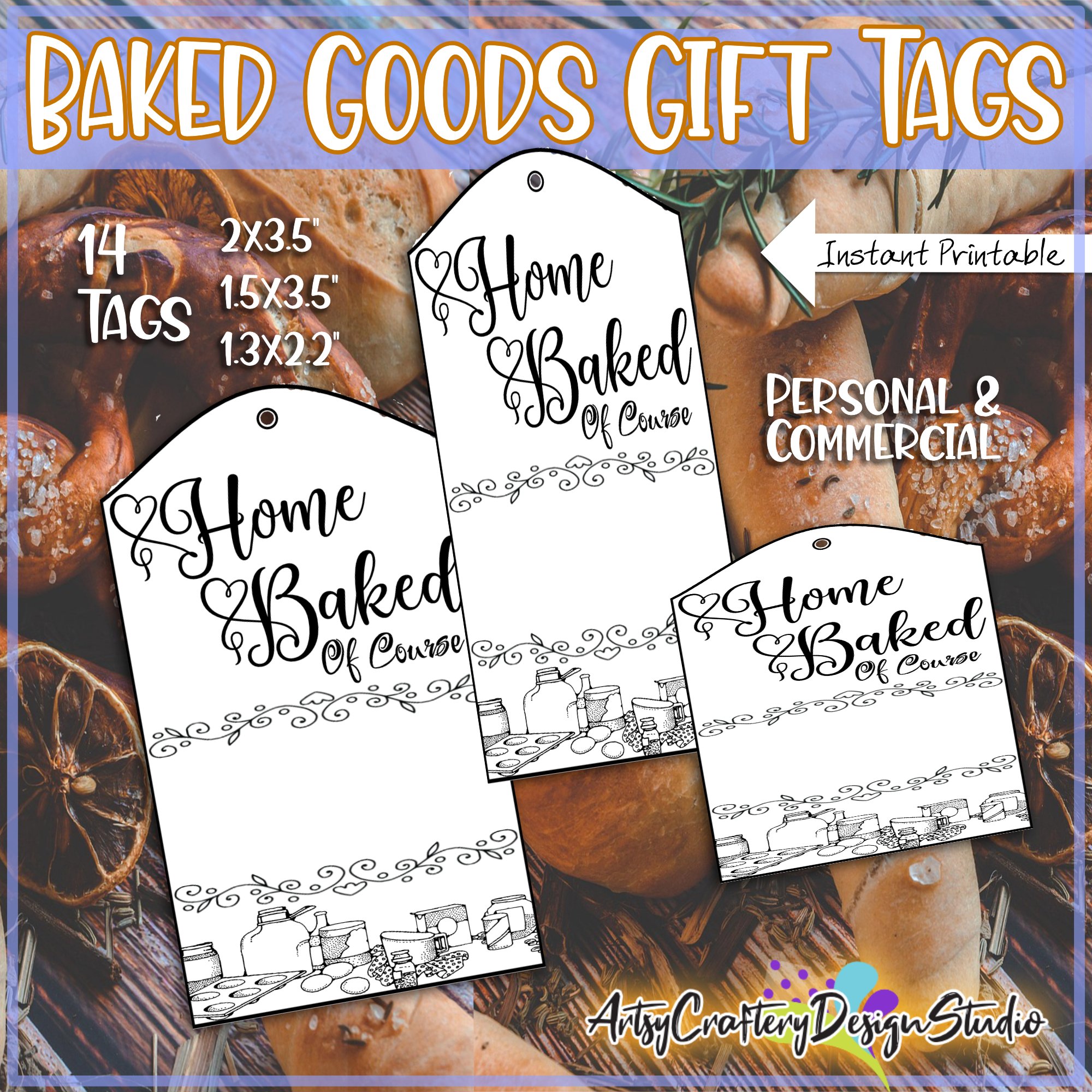 Gift Tags For Homemade Foods, Baked Goods Tags, Food Gift Labels