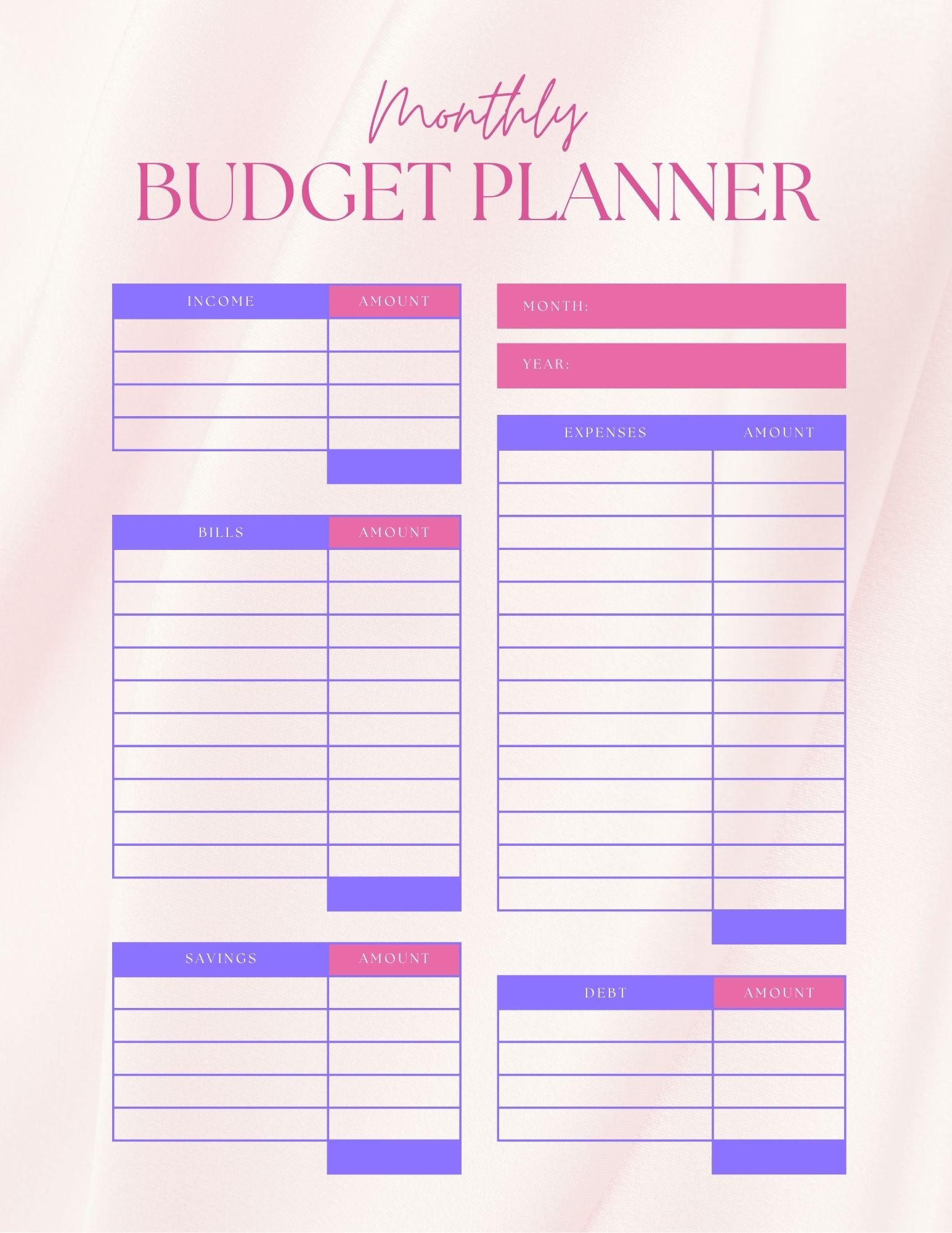 The Savvy Spender Monthly Budget Planner Template - Payhip