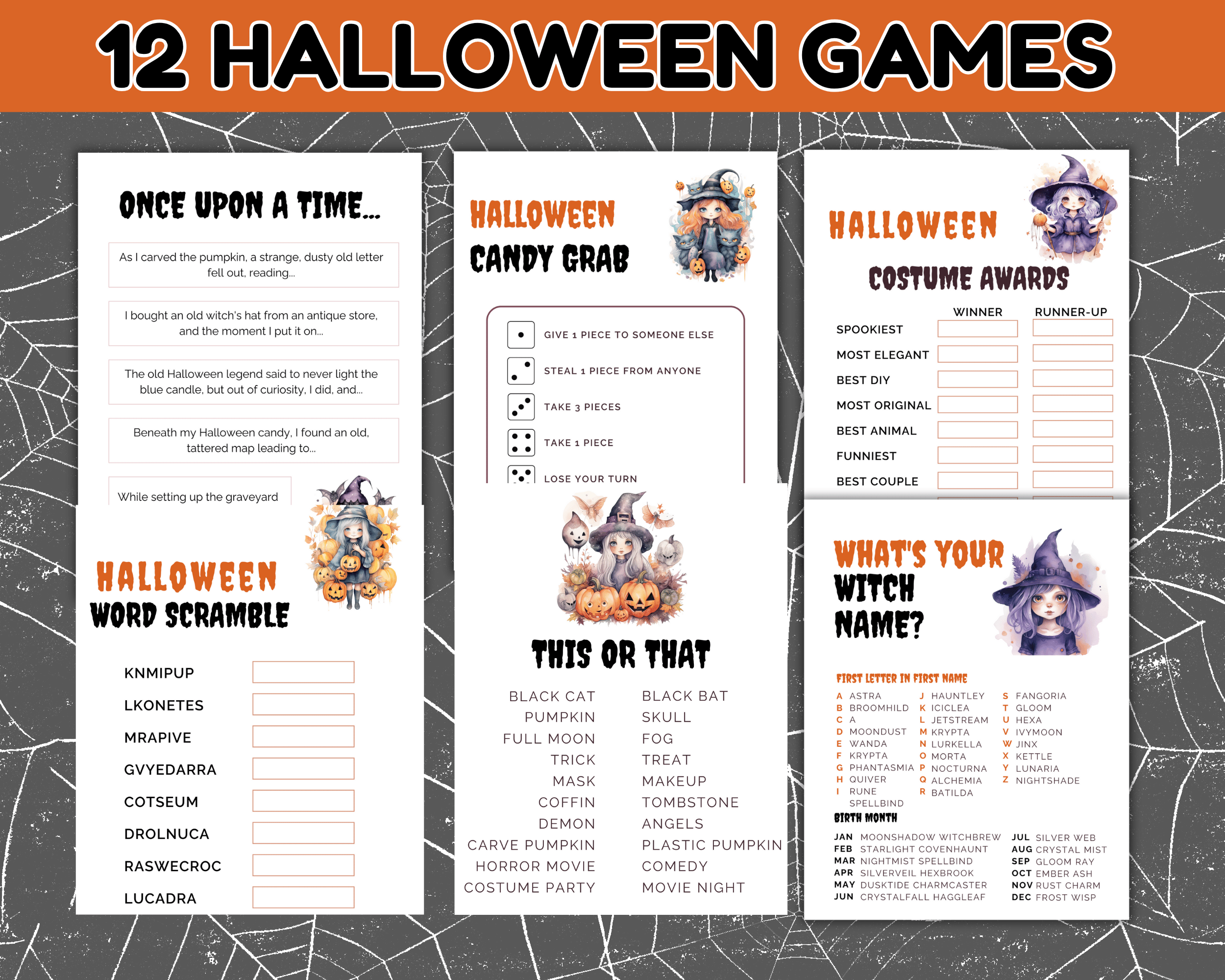 Halloween Party Games Bundle Printable, Spooky Fun Activity - Payhip