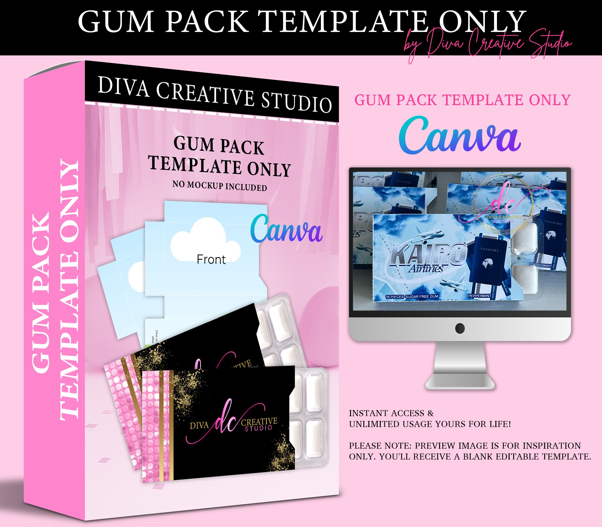 Gum Pack Template Only (Canva User)