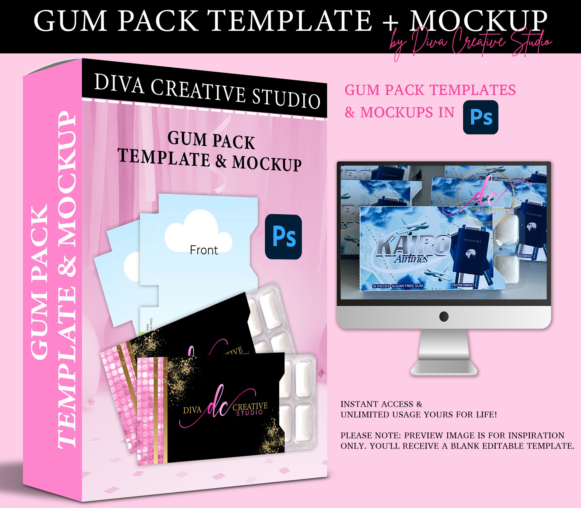 Gum Pack Template Only (Canva User)