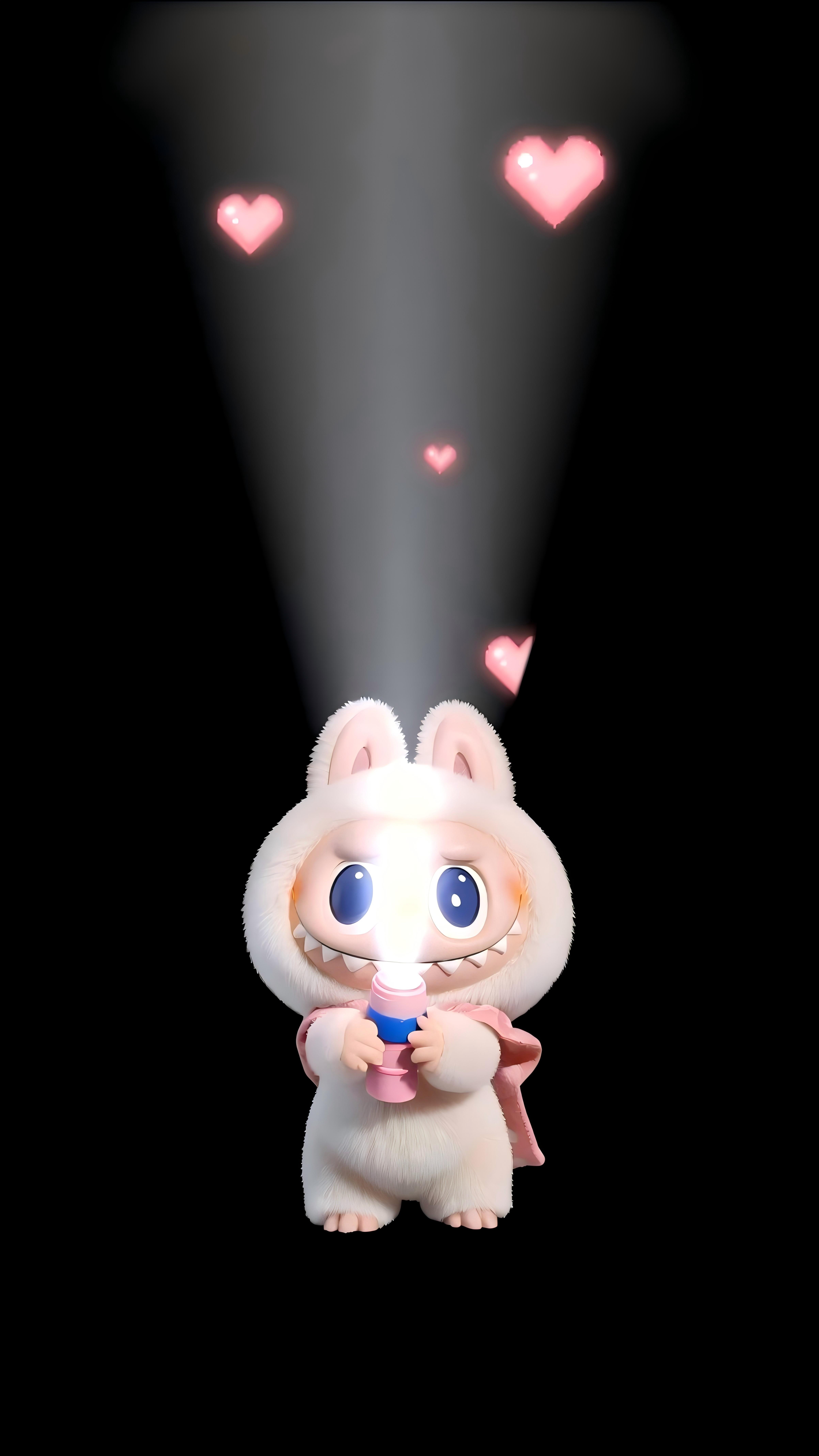 Pink Labubu Night Glow Live Wallpaper Set - Cute Animated & Static ...