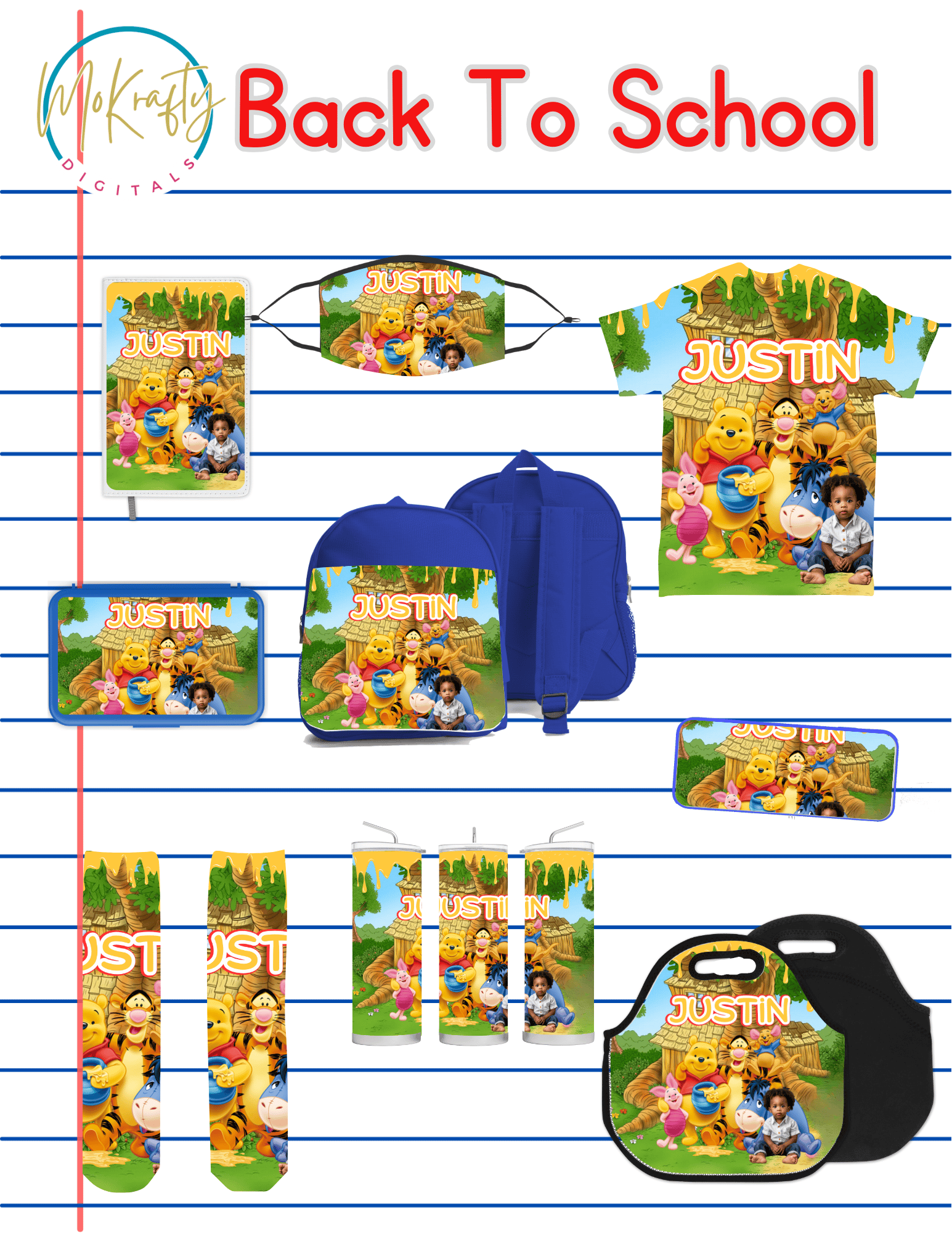 Editable Canva Template – Winnie the Pooh Back to School Design - Payhip