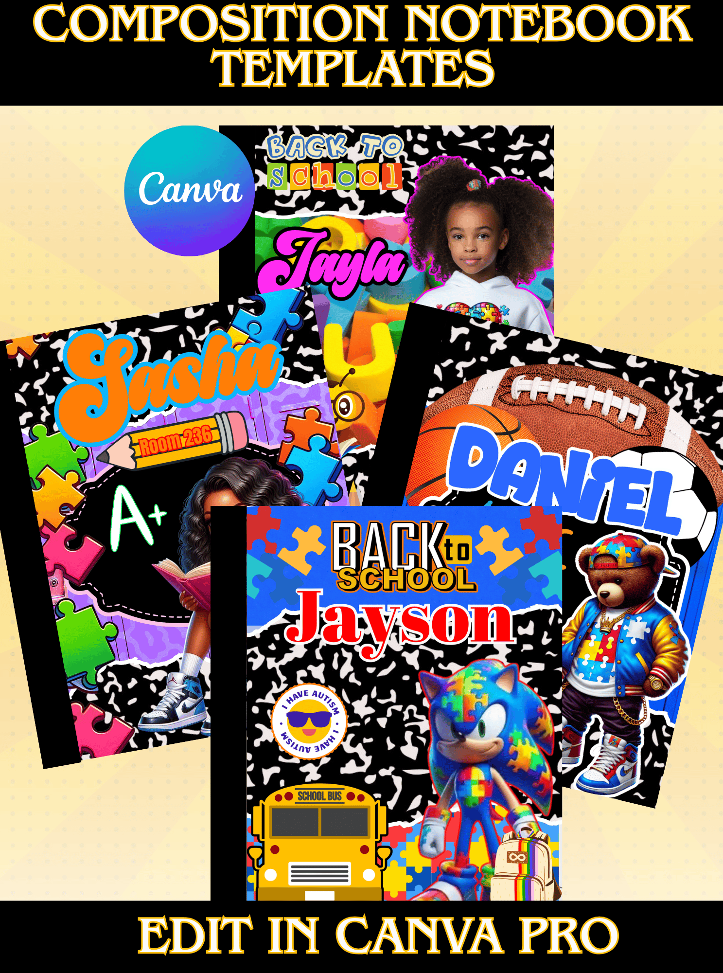 Editable Composition Notebook Template - Payhip