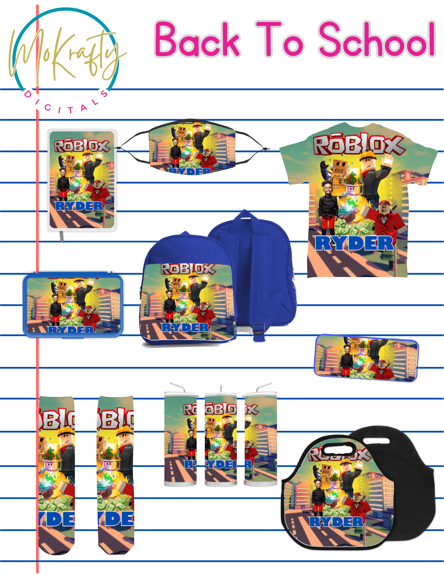 Roblox-Inspired Back to School Editable Canva Template - Payhip