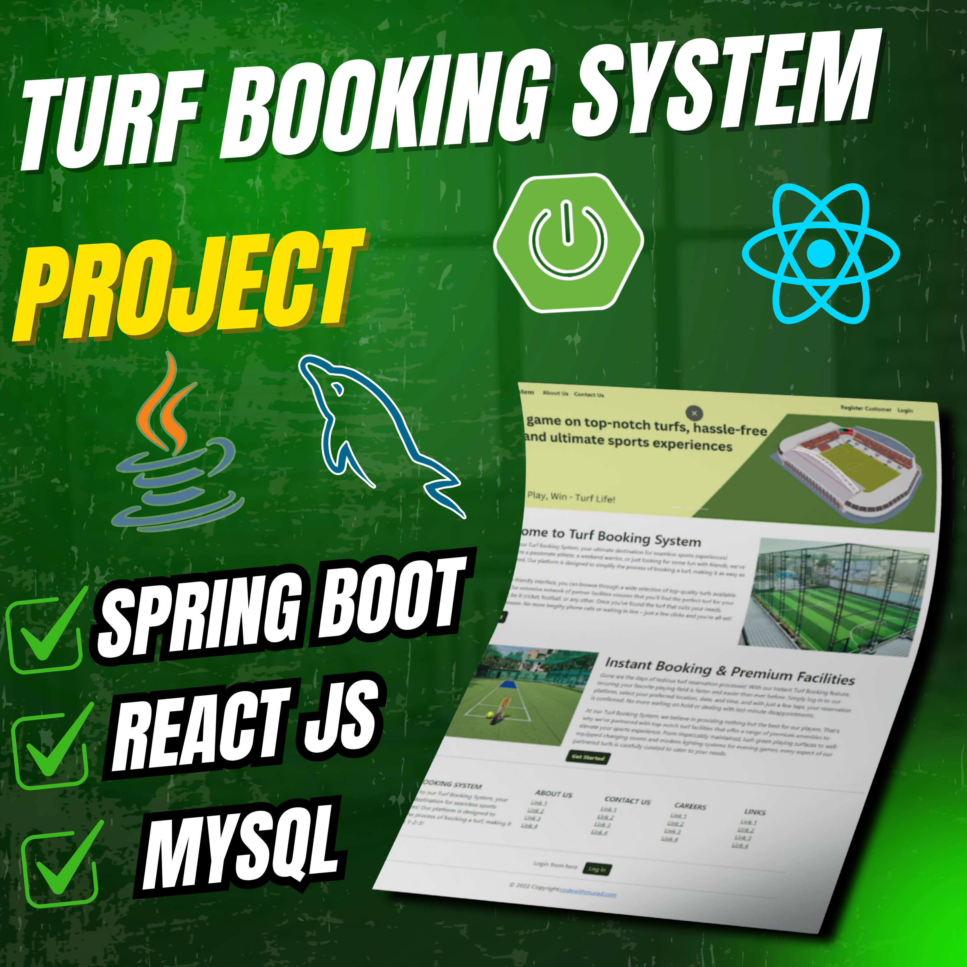 Turf Booking System Project Source Code | Spring Boot React JS MySQL ...