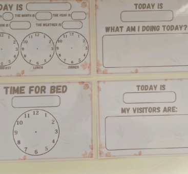 Daily Routine chart, poster for Elderly patient with Dementia ...