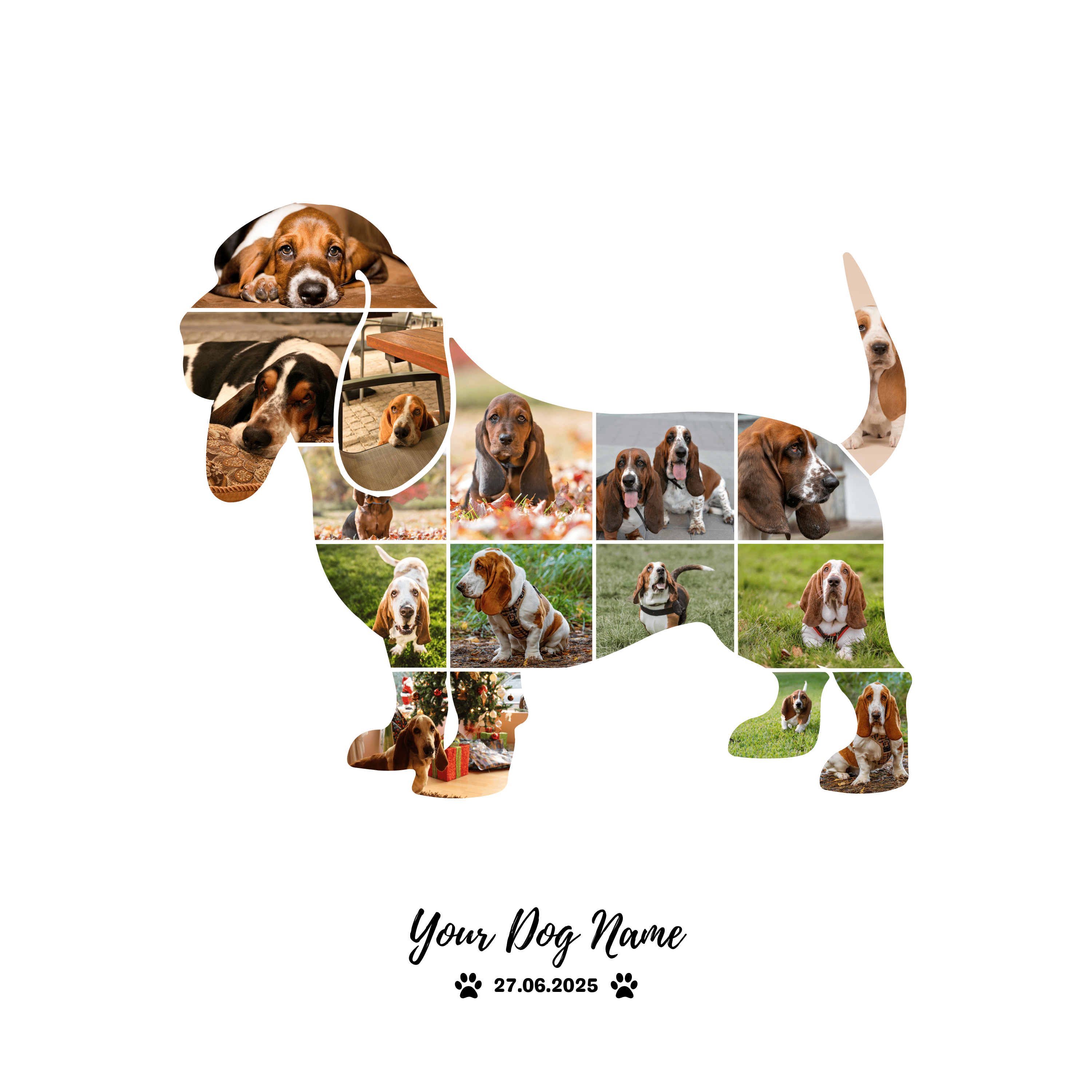Dog 26 Photo Collage Frame Editable Canva Template - Payhip
