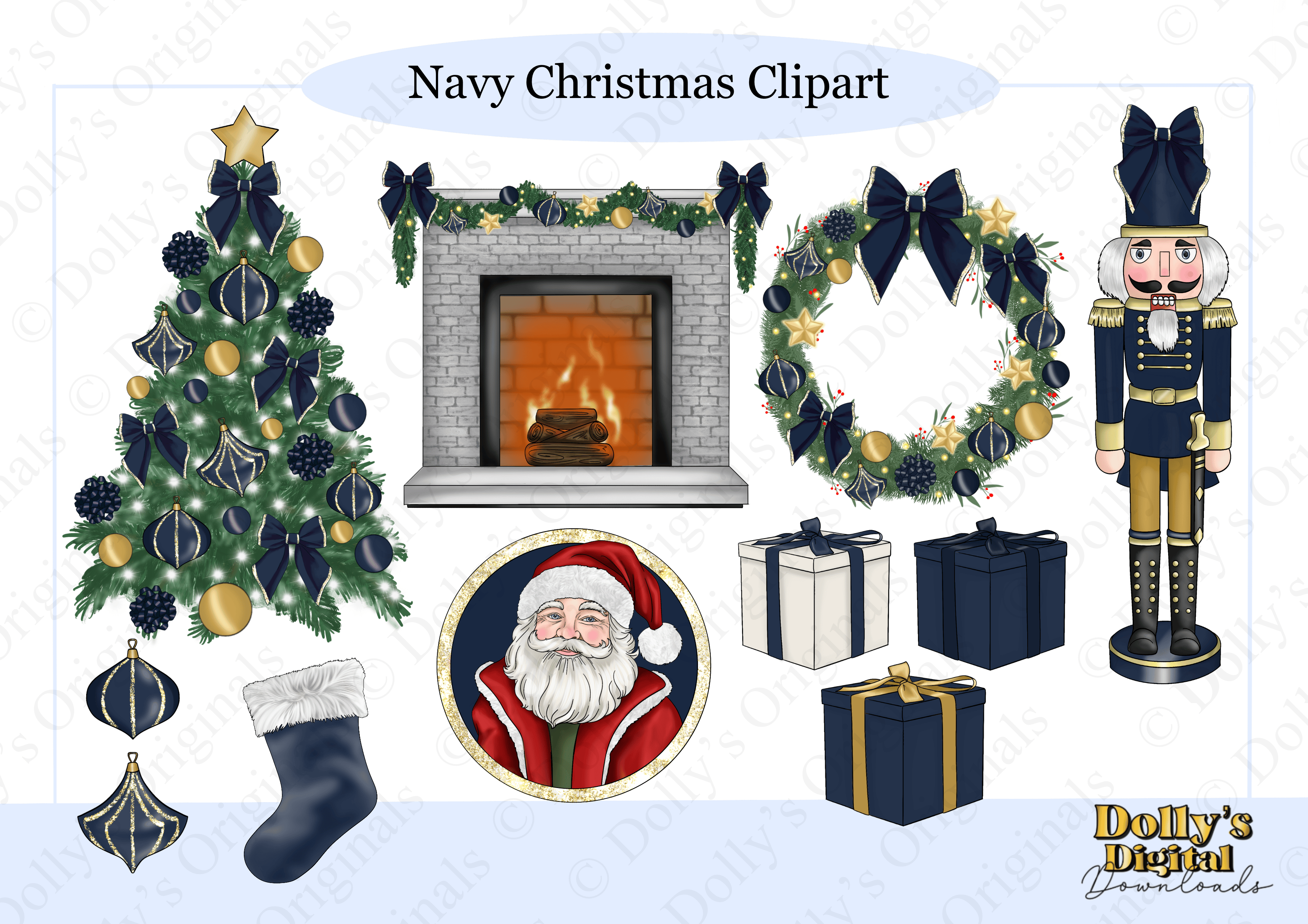 Navy Christmas Clipart - Payhip